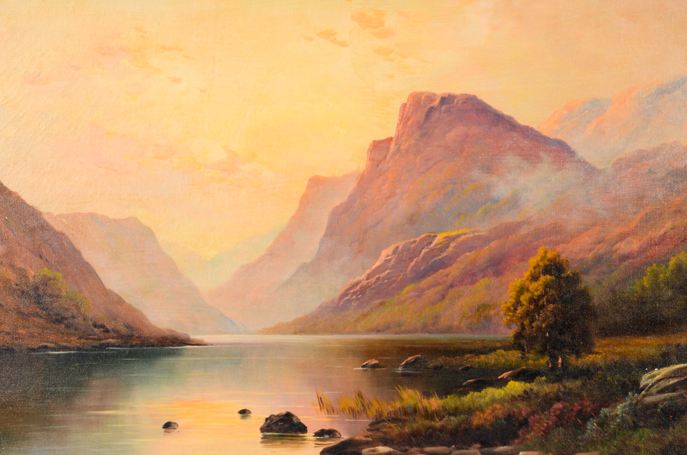 Thomas C. Blake Oil Painting on Canvas "A Highland Sunset" | EBTH