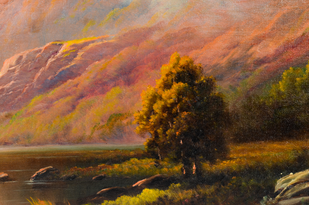 Thomas C. Blake Oil Painting on Canvas "A Highland Sunset" | EBTH