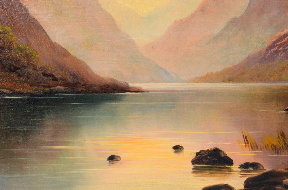 Thomas C. Blake Oil Painting on Canvas "A Highland Sunset" | EBTH