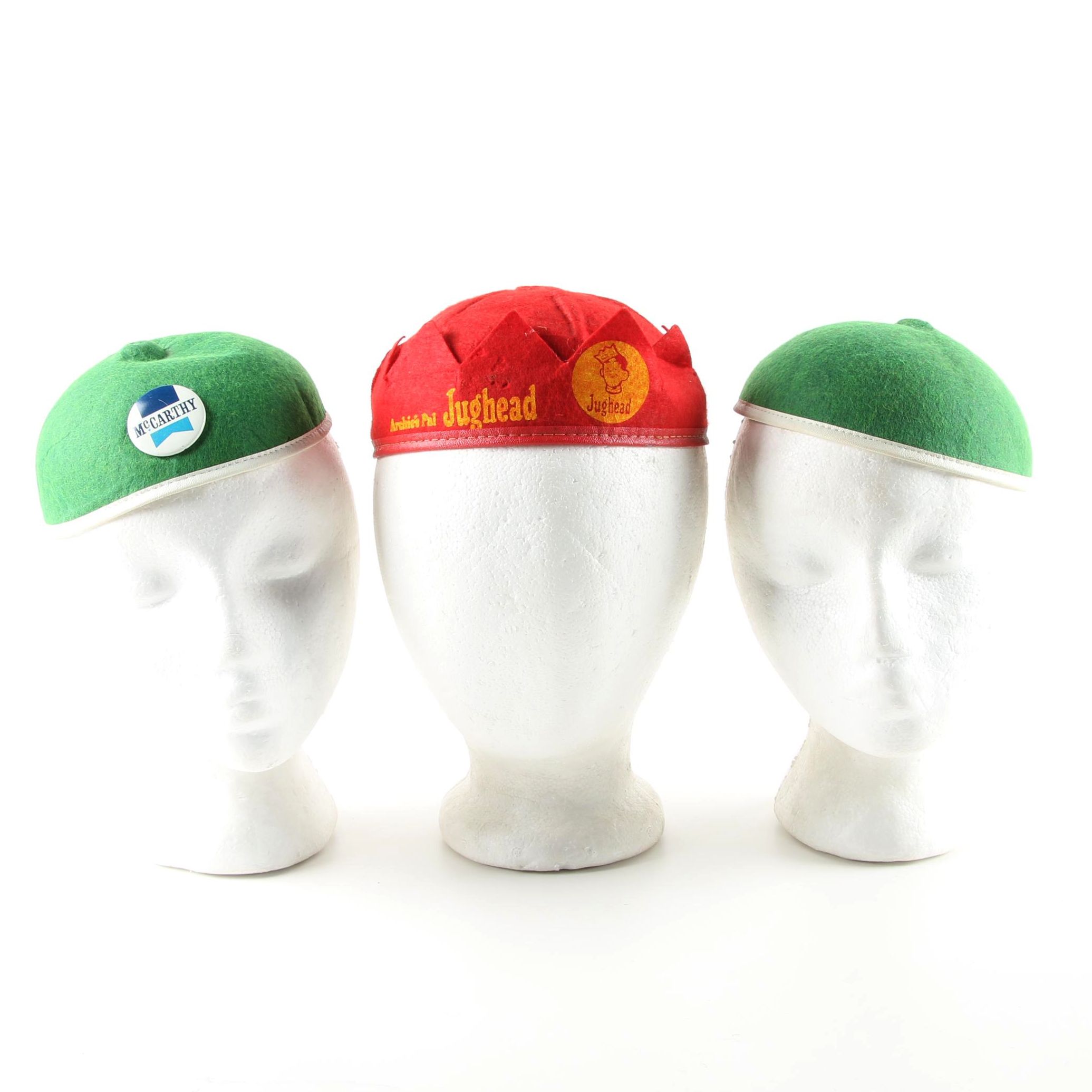 Circa 1960-70s Vintage Felt Caps Including Archie Fan Club Whoopee Cap ...