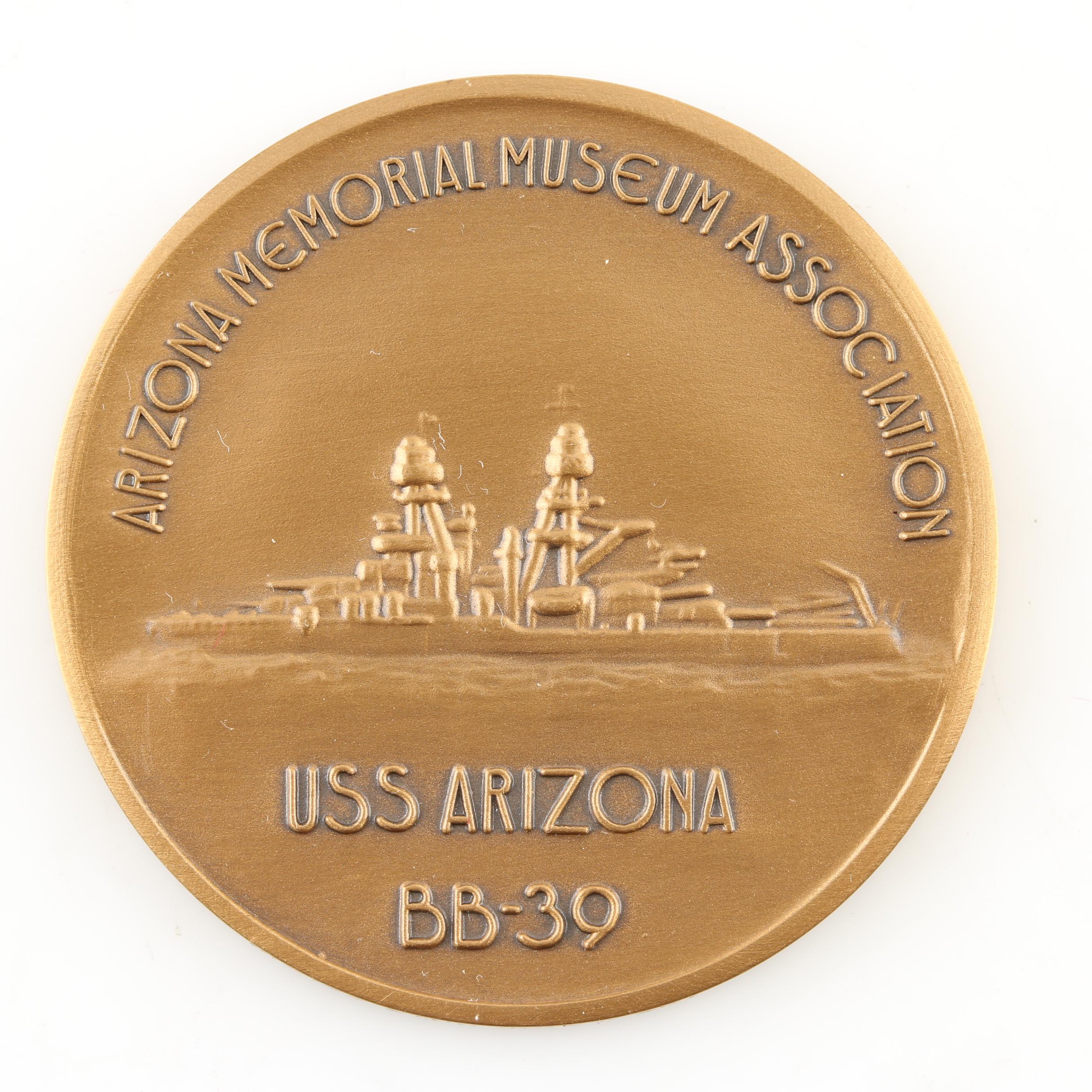 Pearl Harbor USS Arizona Commemorative Brass Medal | EBTH
