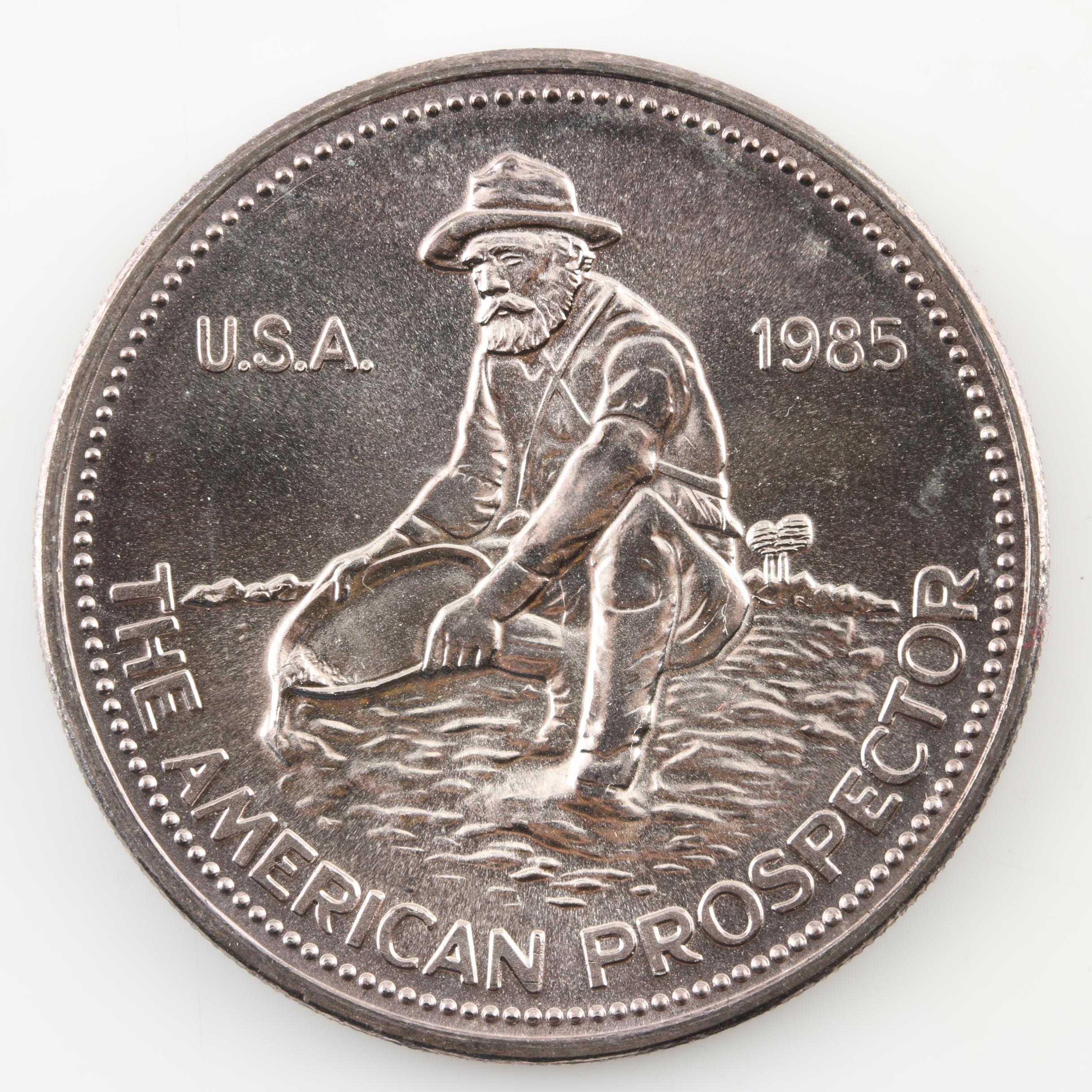 Fourteen 1985 "American Prospector" Commemorative 1-Ounce Silver Rounds ...