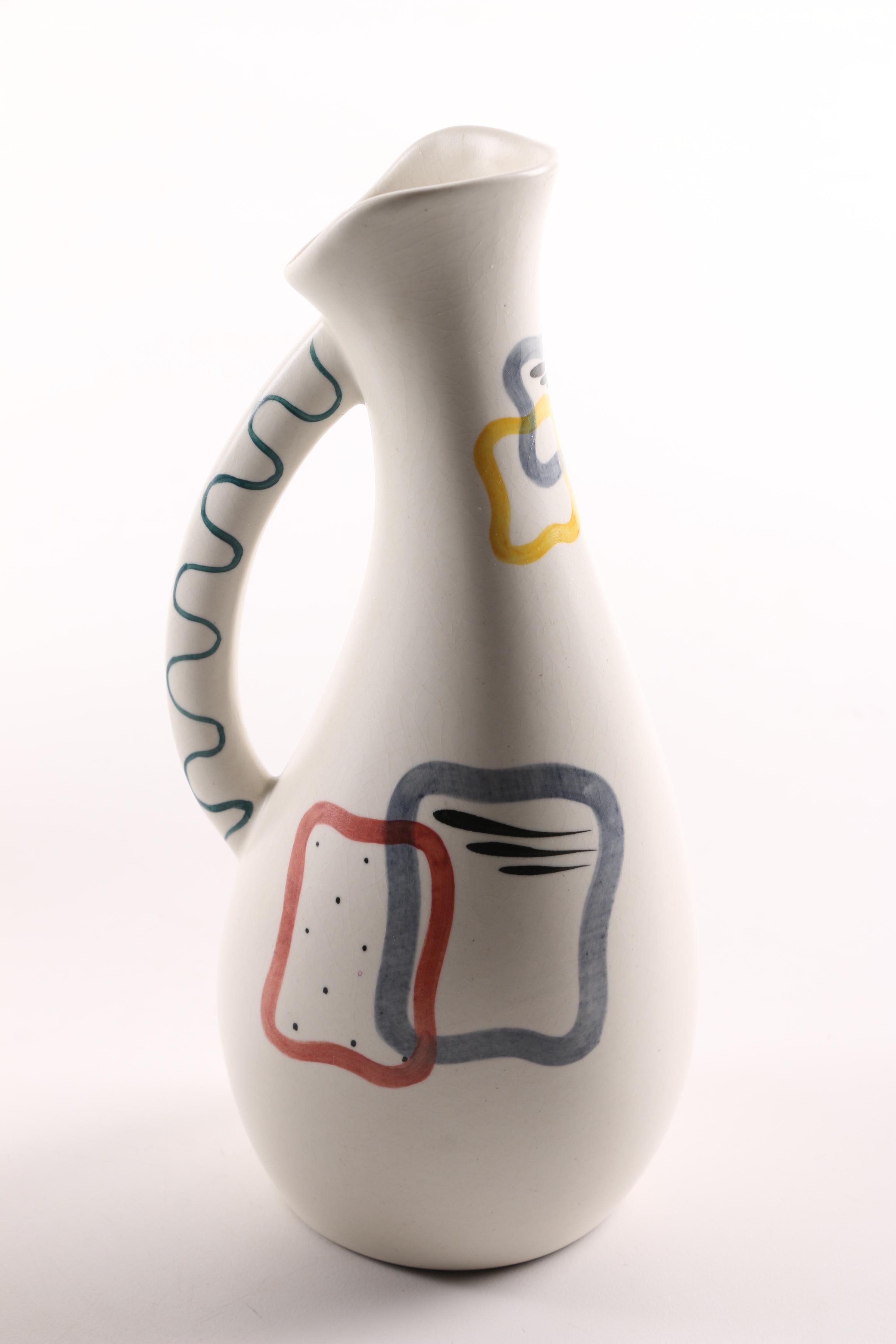 Mid Century Modern Ceramic Pitchers Including Rosenthal and Piazza Ware ...