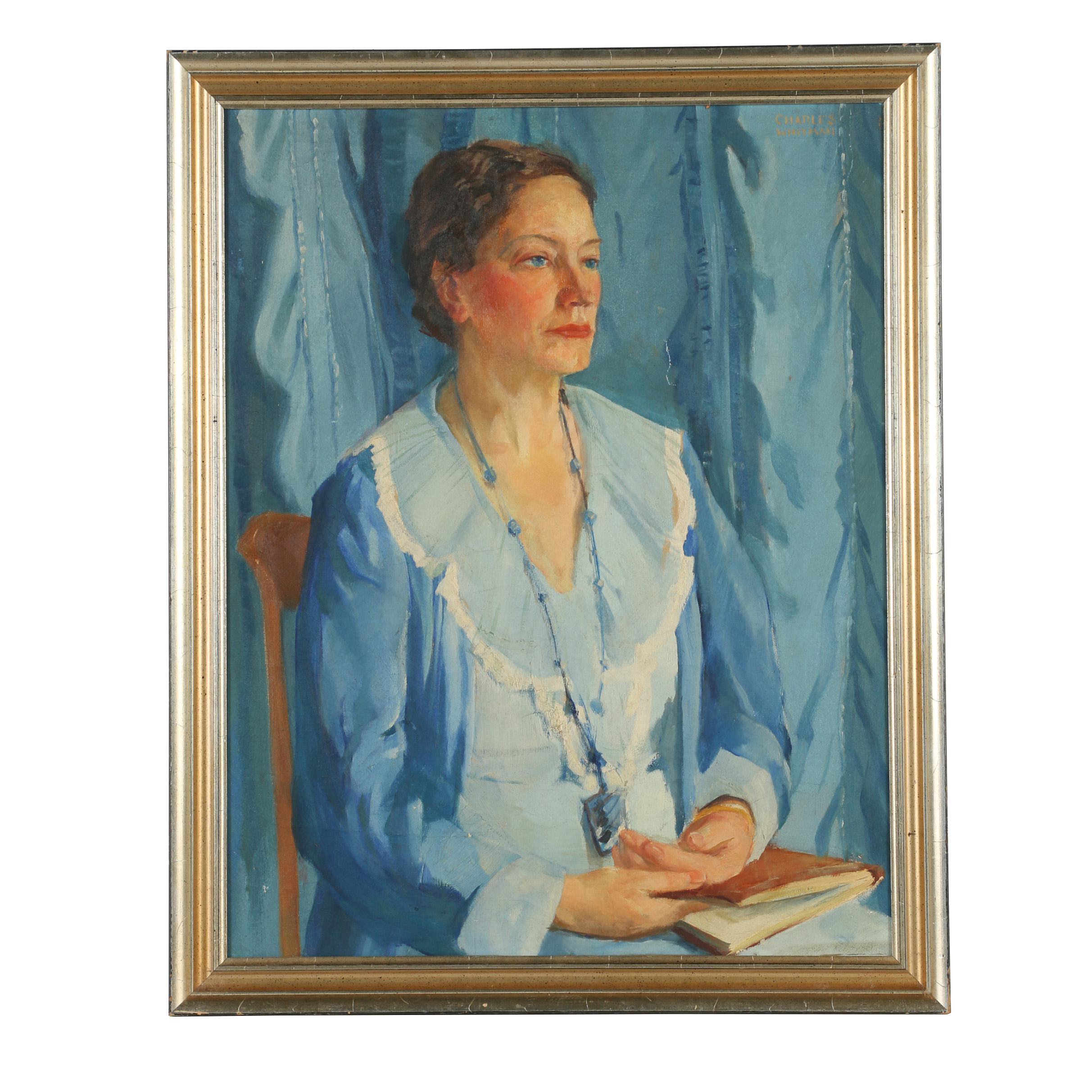 Charles Whitman Oil Painting "Portrait in Blue" | EBTH