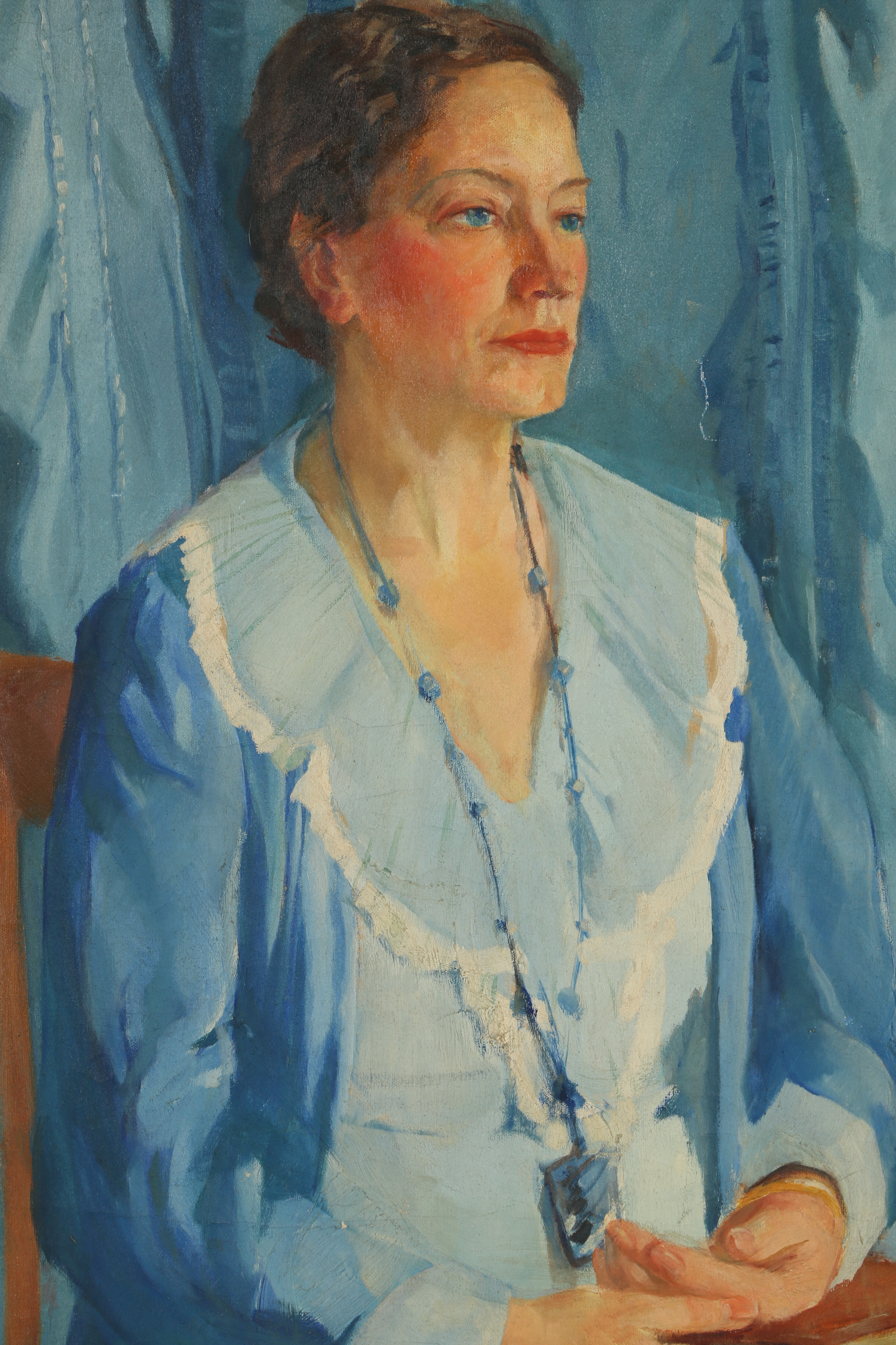 Charles Whitman Oil Painting "Portrait in Blue" | EBTH