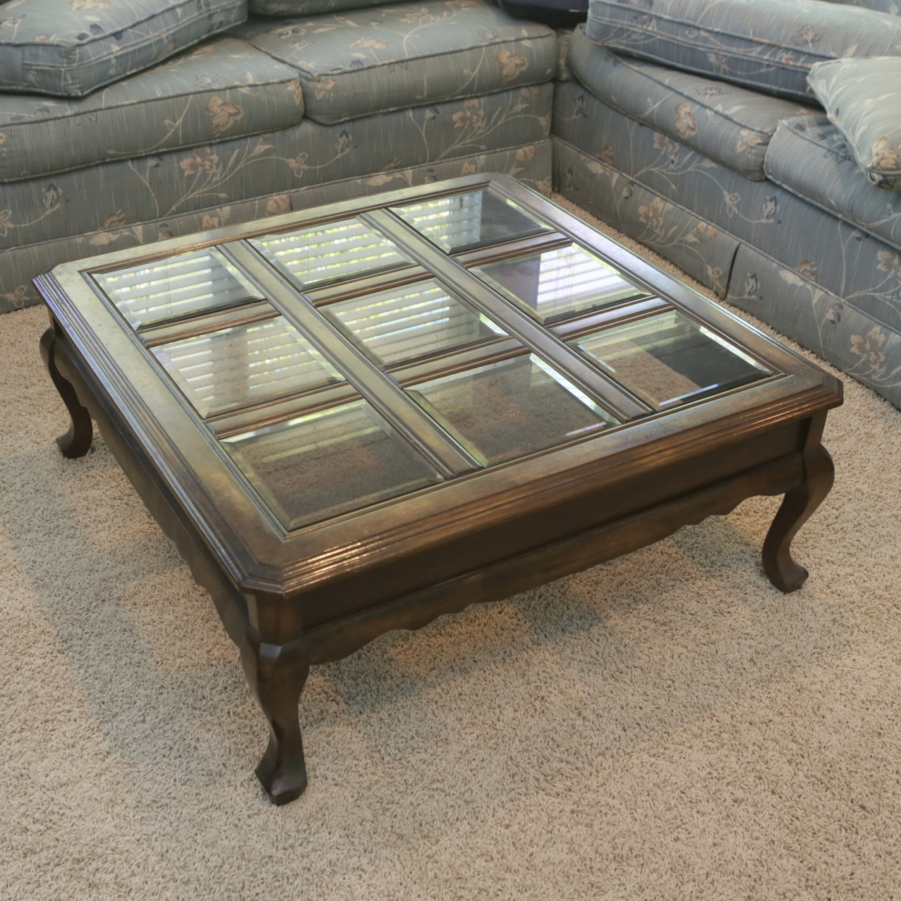 Wooden Coffee Table with Glass Panels | EBTH