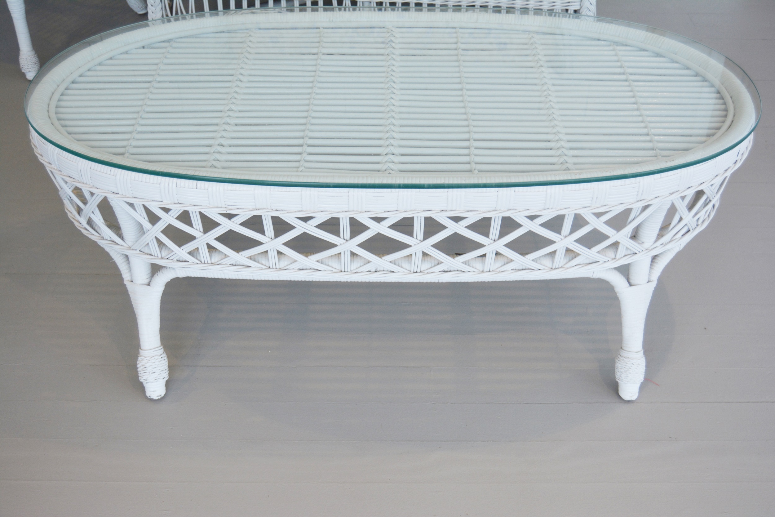 Henry Link Smithsonian Collection Wicker Settee and Tables | EBTH