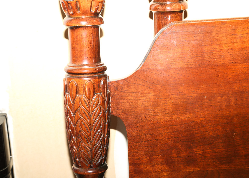 Colonial Revival Mahogany Veneer Poster Rice Bed | EBTH