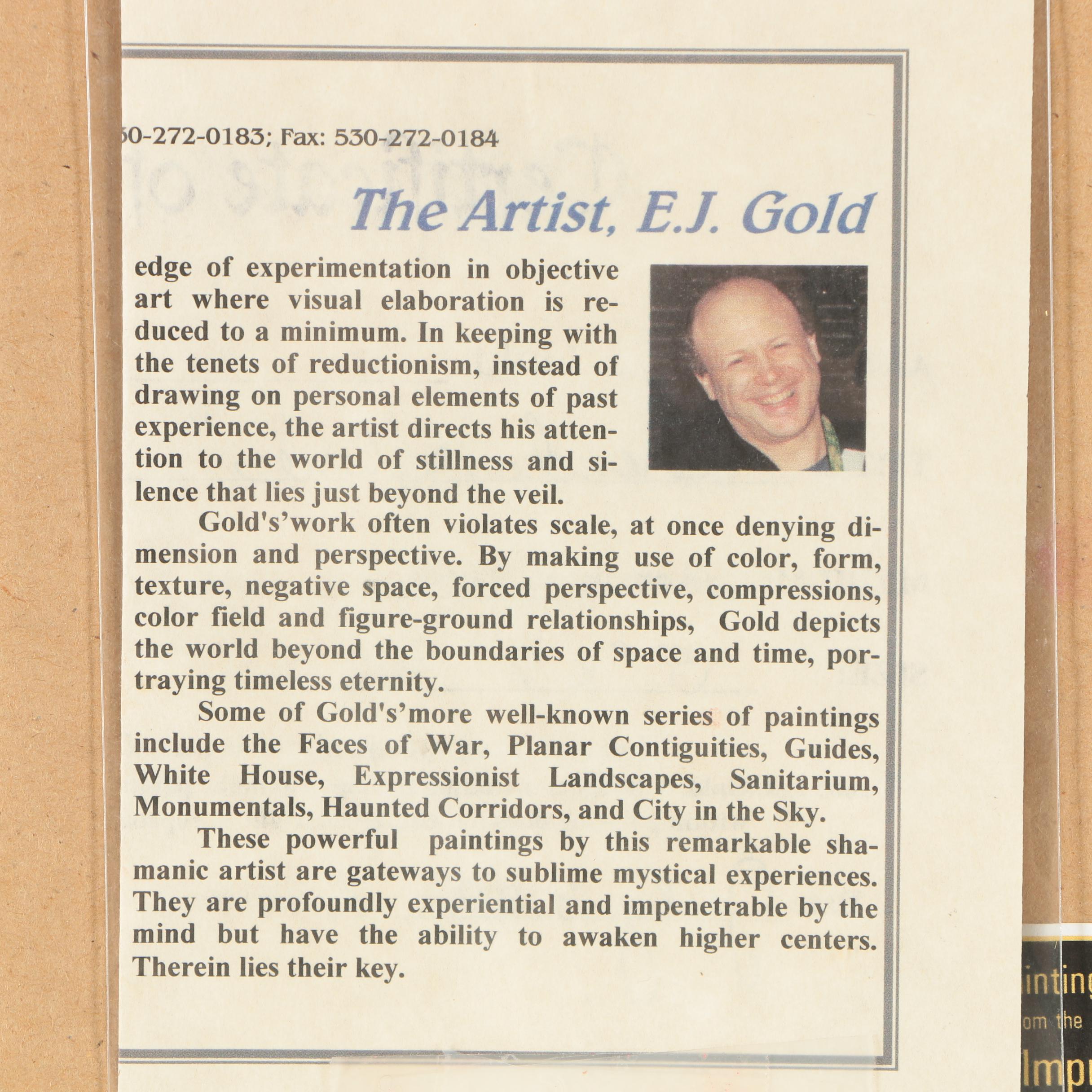 E.J. Gold Acrylic Painting of Expressionist Style Portrait | EBTH