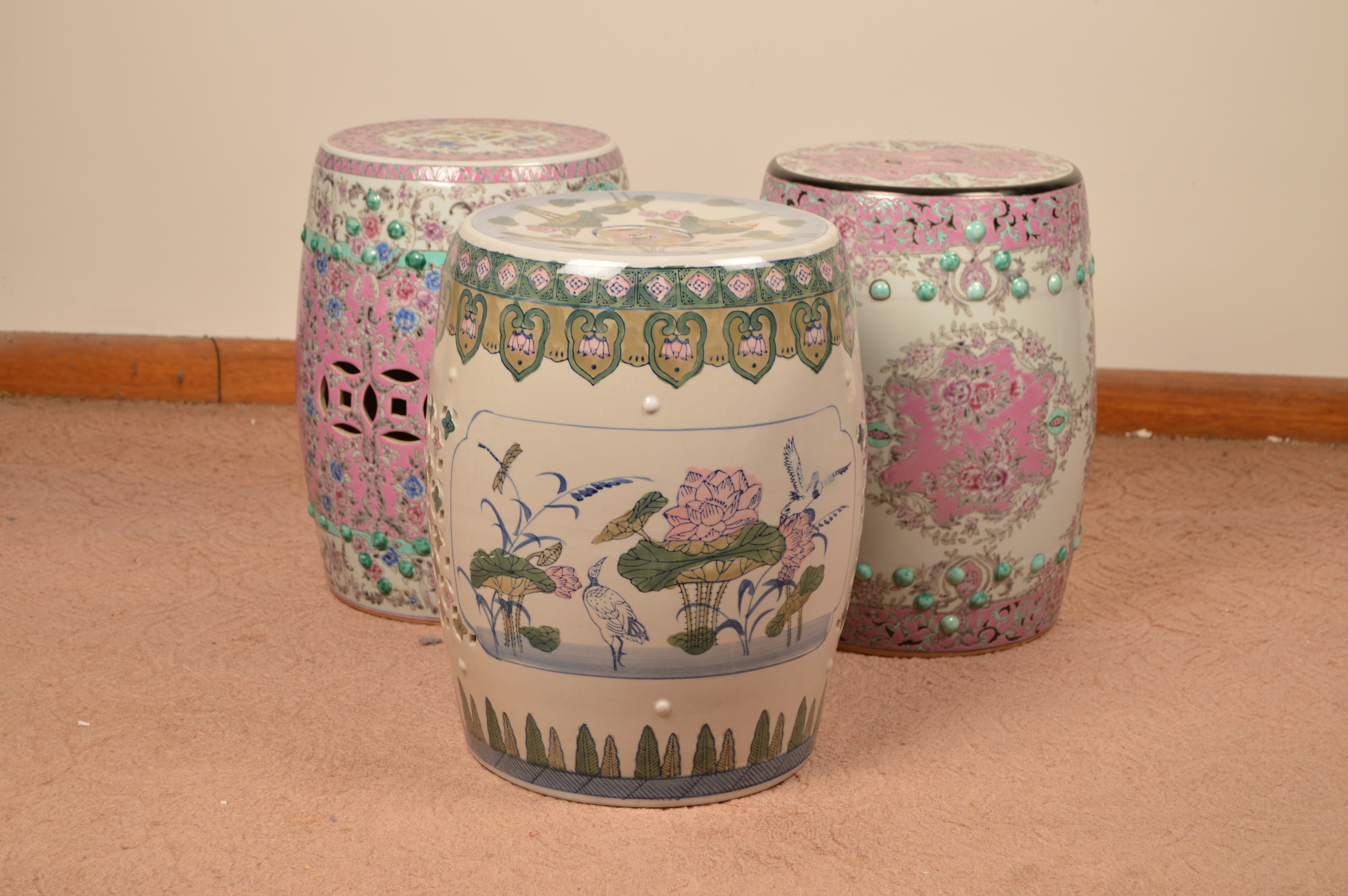 Chinese Influenced Ceramic Garden Stools | EBTH