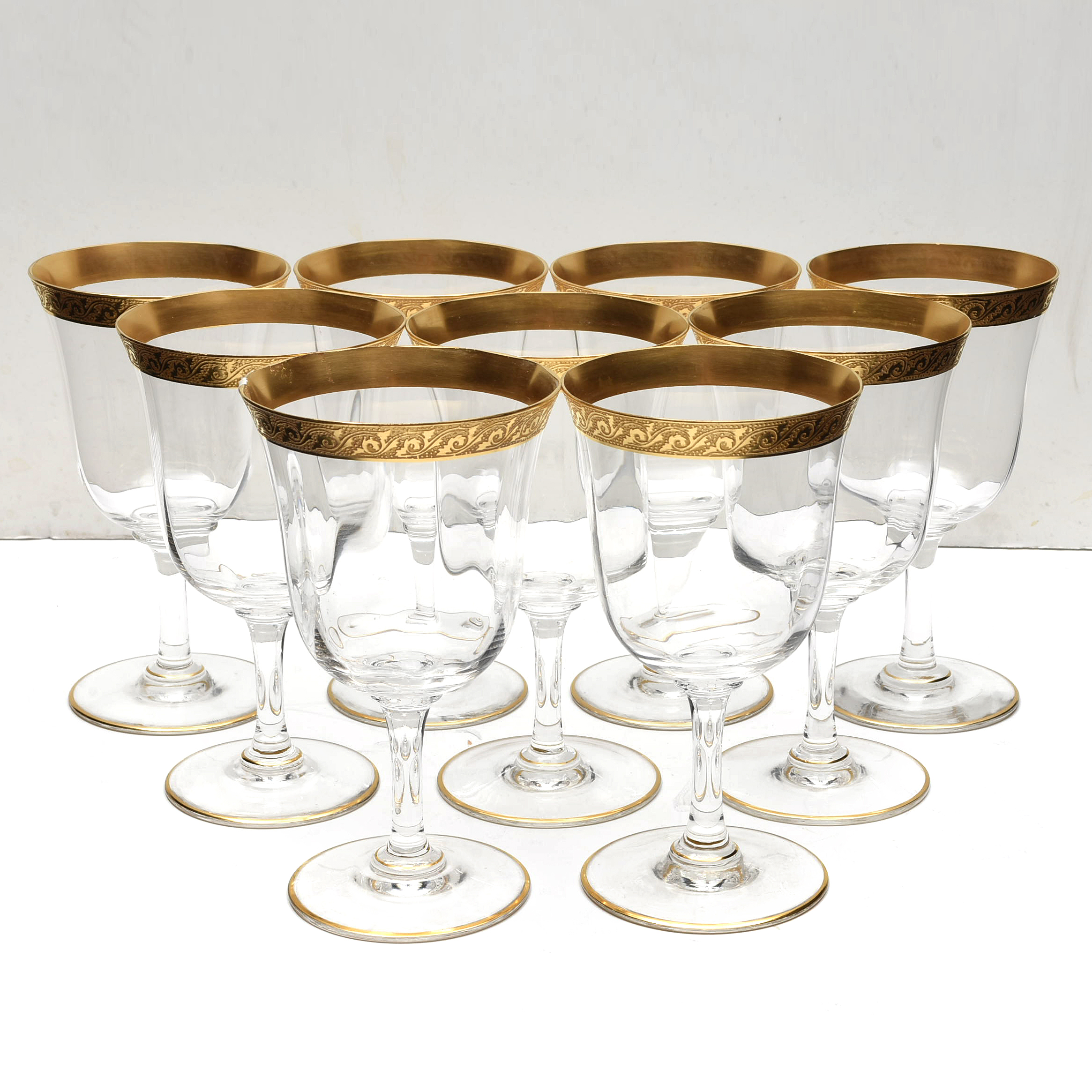 Crystal Stemware With Gold Rim | EBTH