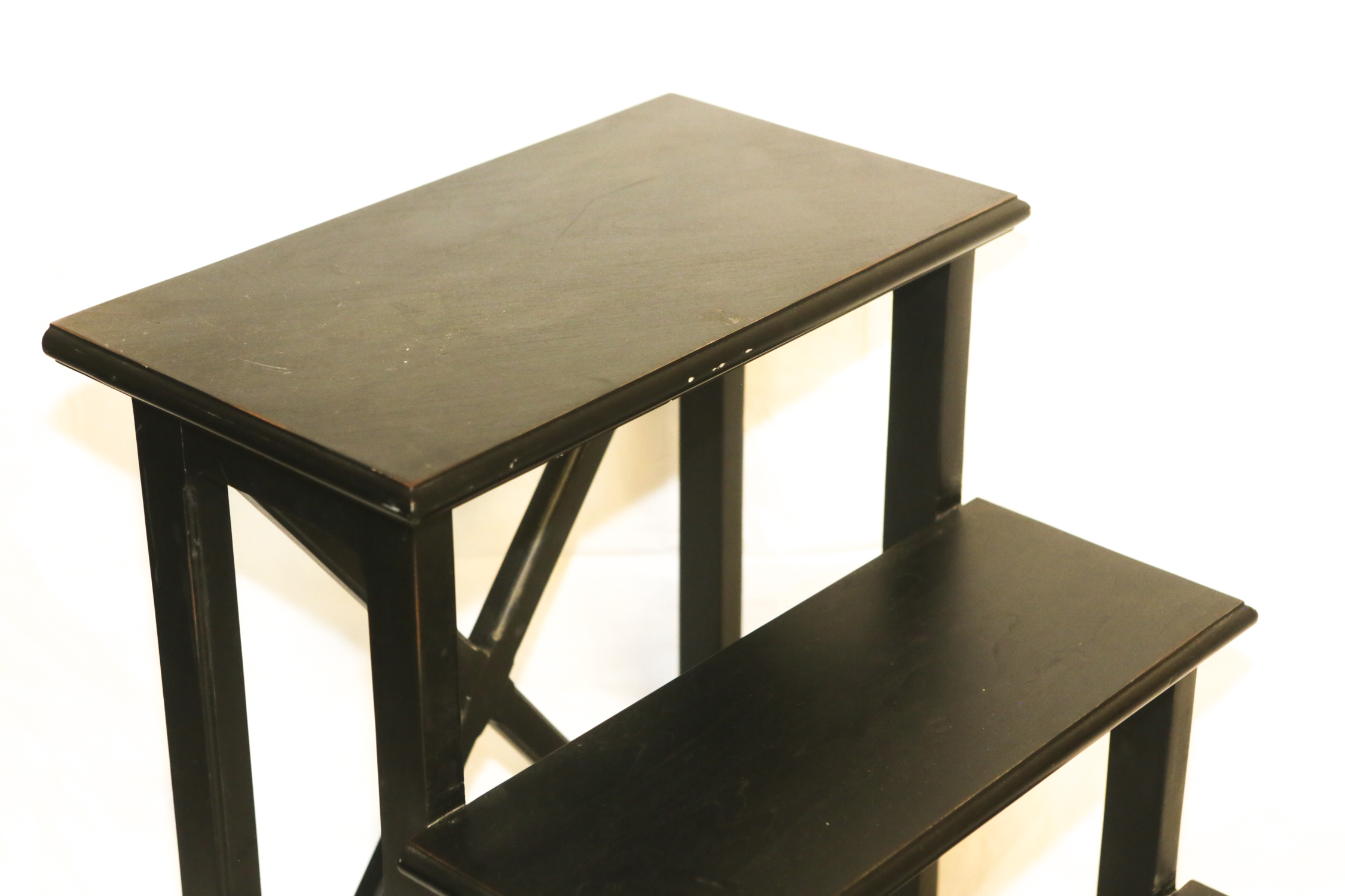 Wooden Three-Tier Library Step Stool | EBTH
