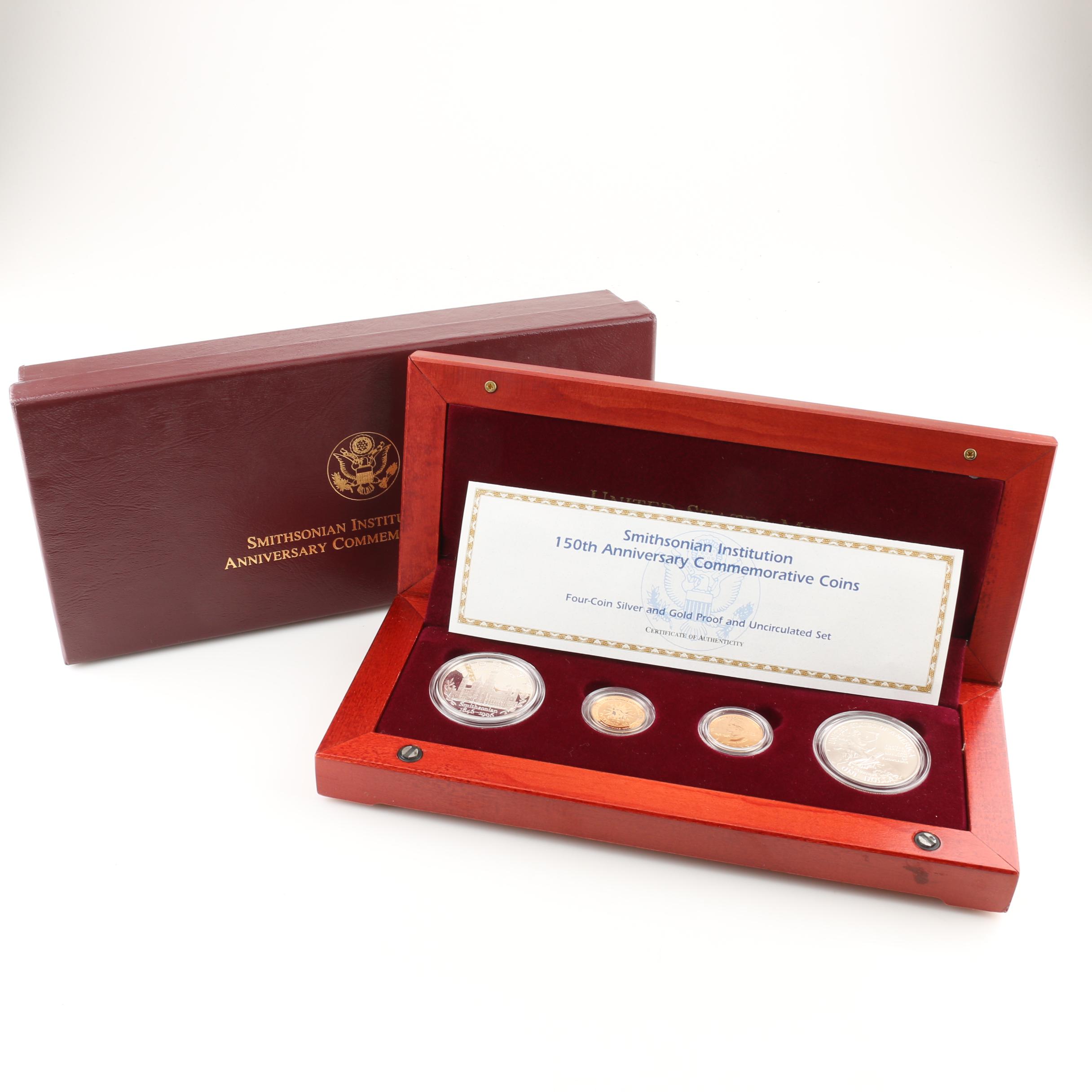 Smithsonian Institution 150th Anniversary Commemorative Gold and Silver ...