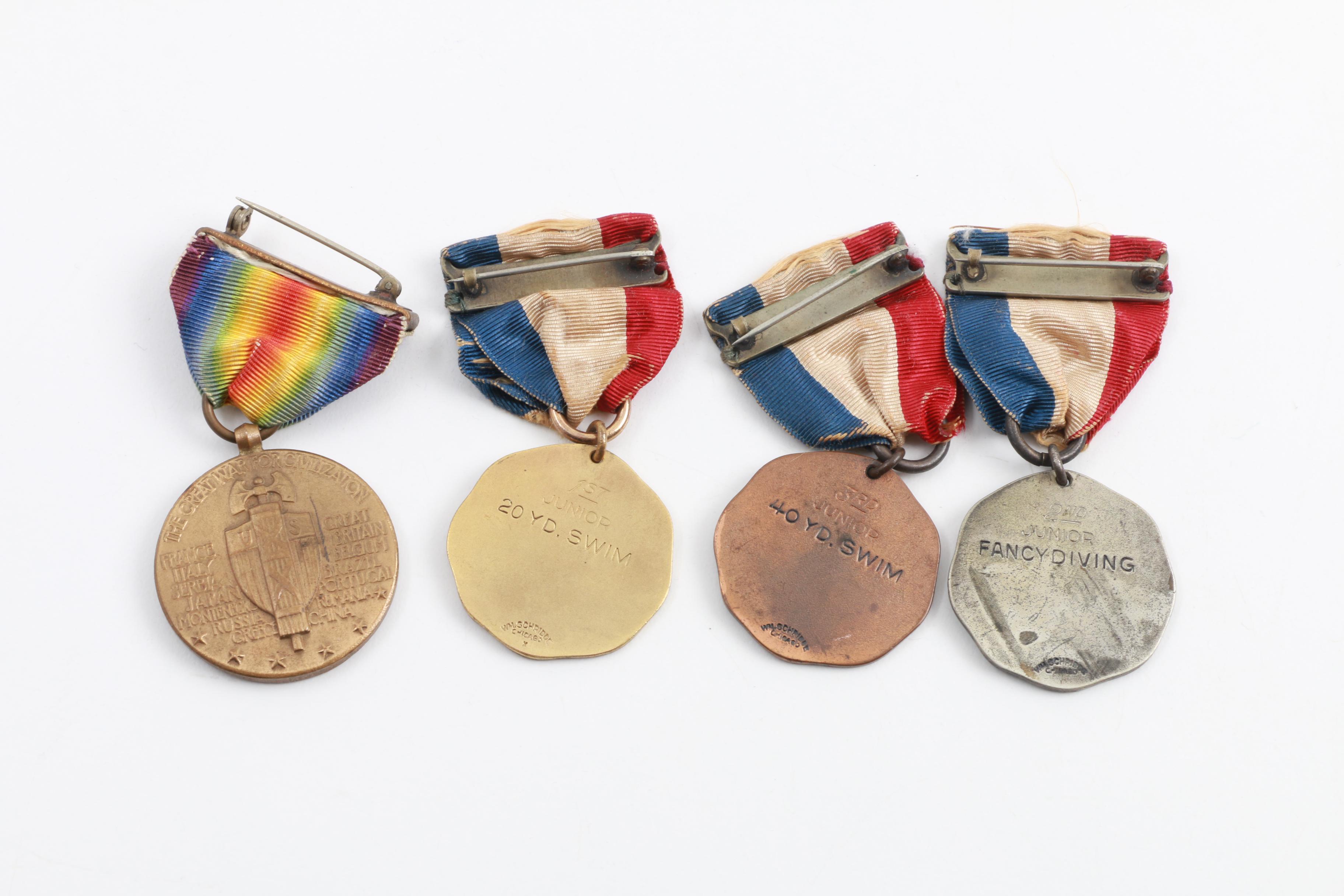 1930's YMCA Swimming Medals and Other Commemorative Medals | EBTH