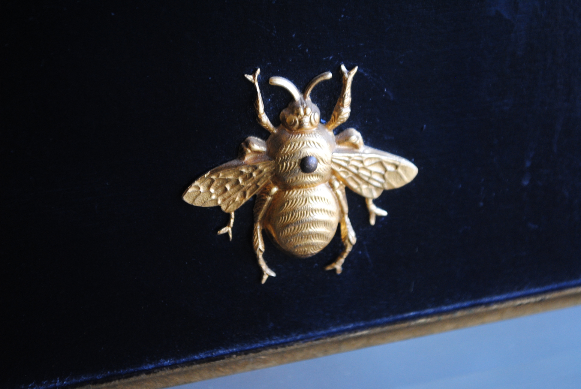 Black Framed Mirror with Gold Bees | EBTH