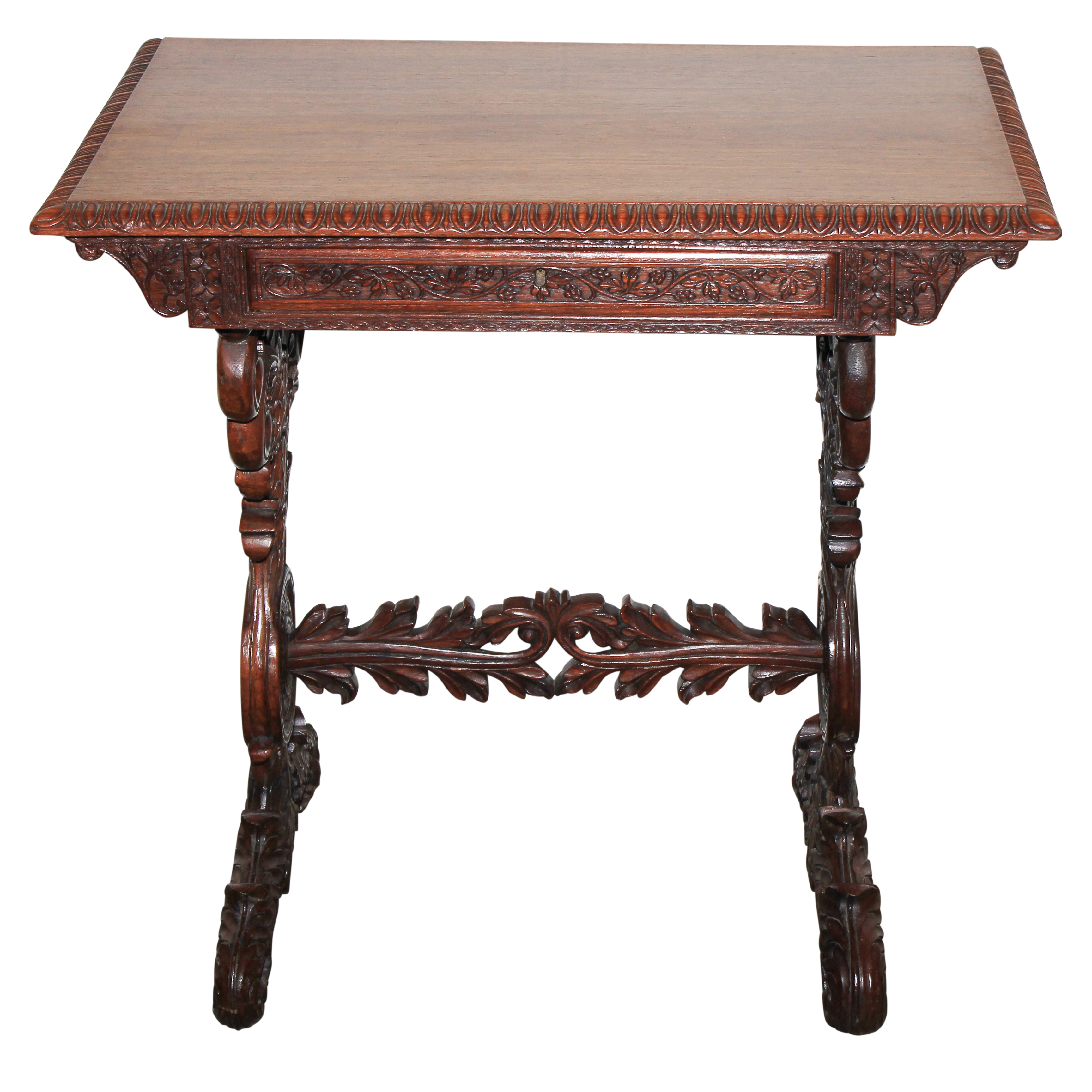 Carved Trestle Leg Table | EBTH