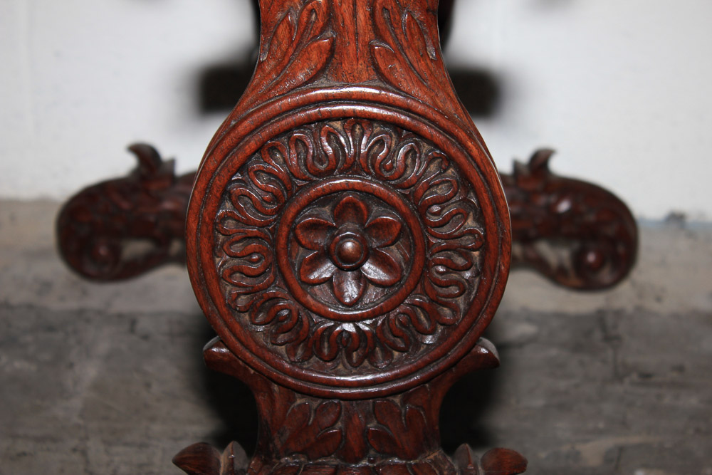 Carved Trestle Leg Table | EBTH