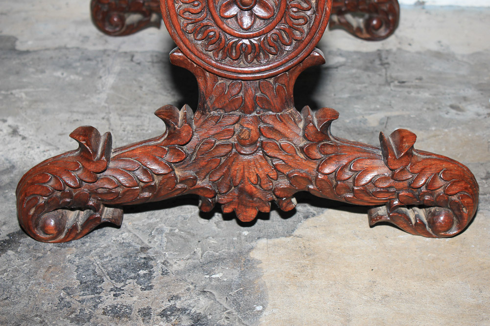 Carved Trestle Leg Table | EBTH