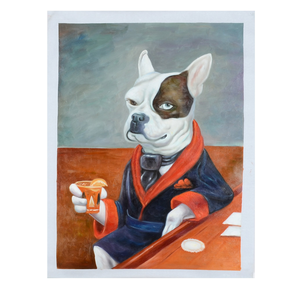 Oil Painting on Canvas of Anthropomorphic Dog | EBTH