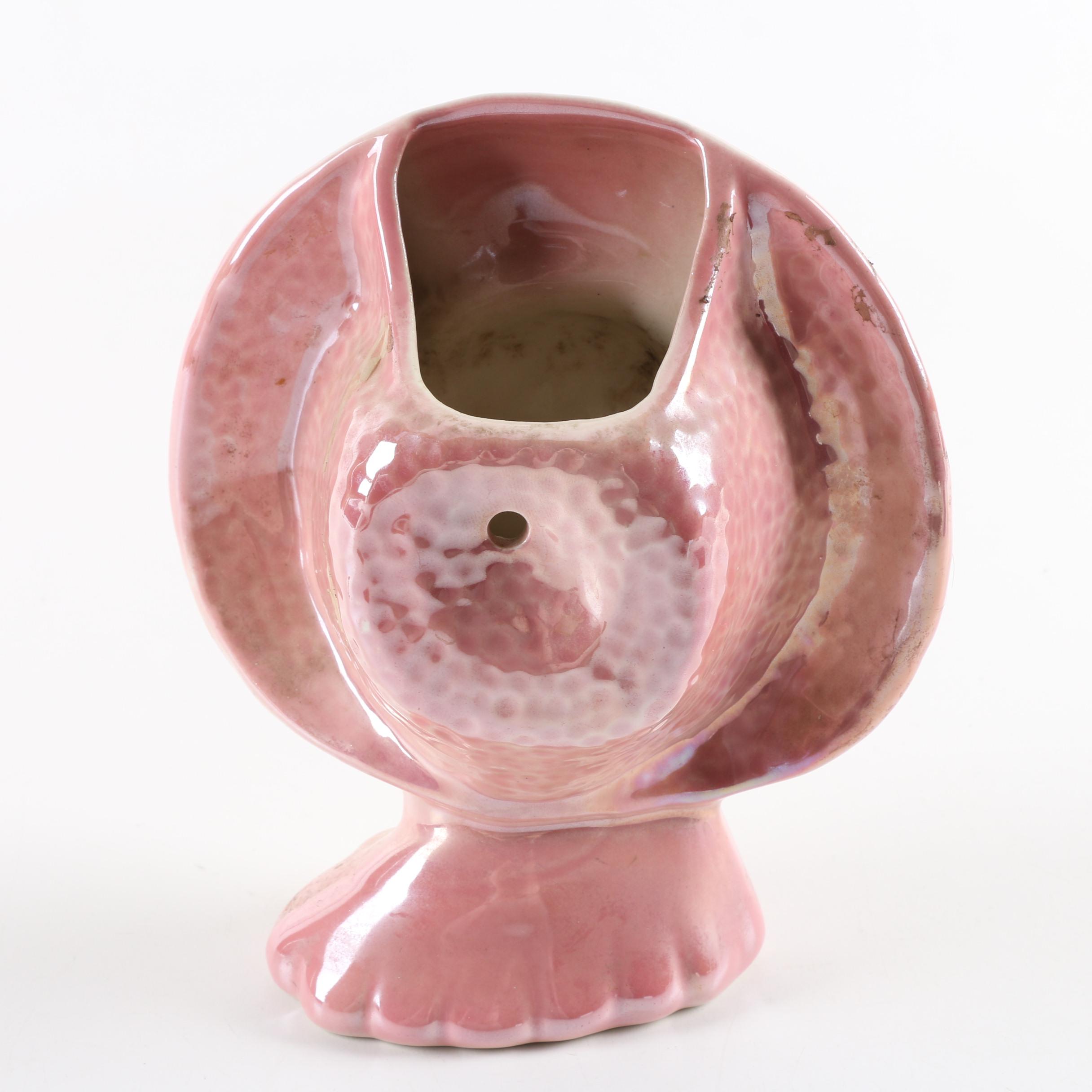 VIntage Ceramic Pink Lady Head Vase | EBTH