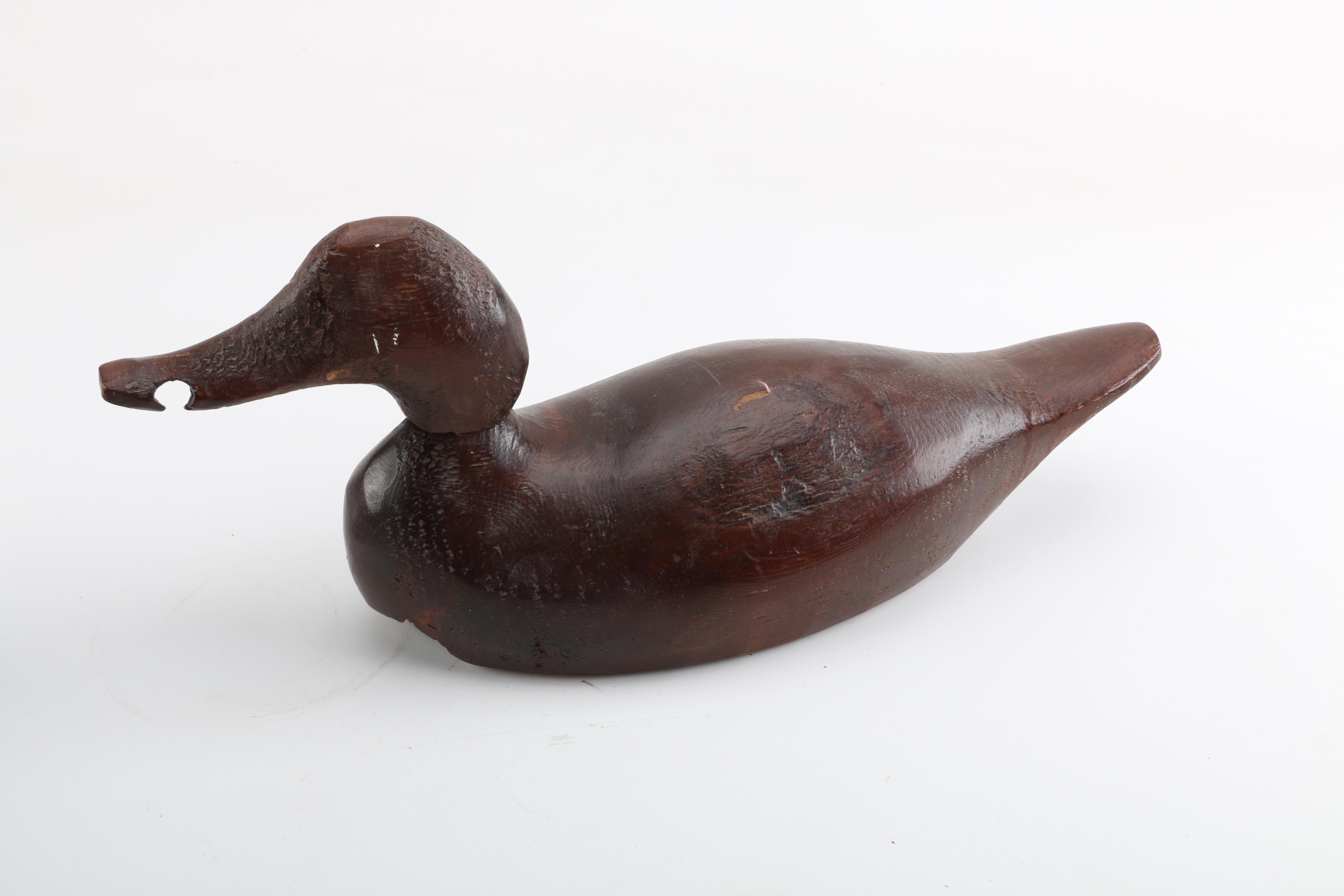 Hand Carved Mallard Duck with Stained Finish | EBTH