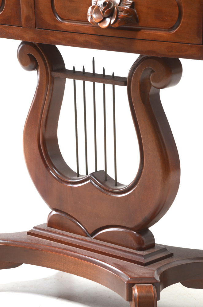 Victorian Style Lyre-Base Console Table | EBTH