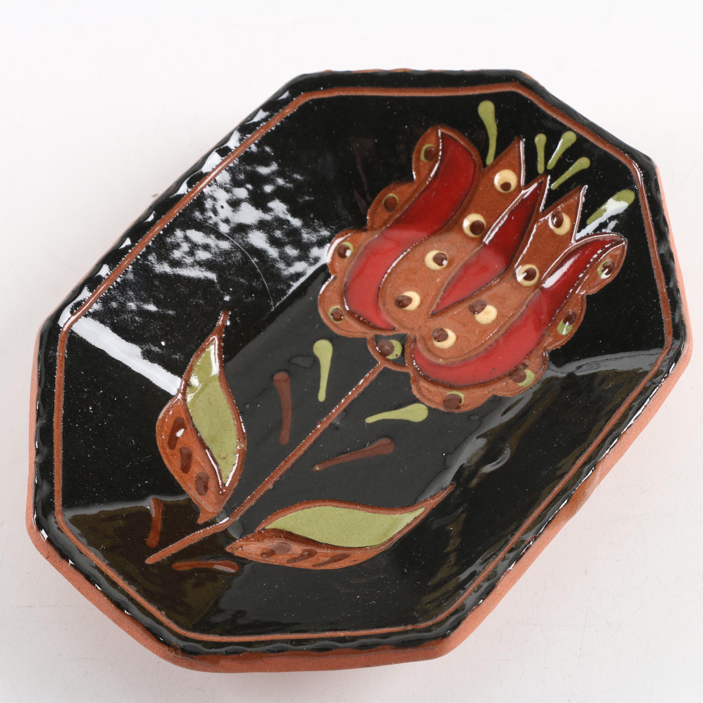 Breininger Pottery Signed Slip Decorate Redware Bowls | EBTH