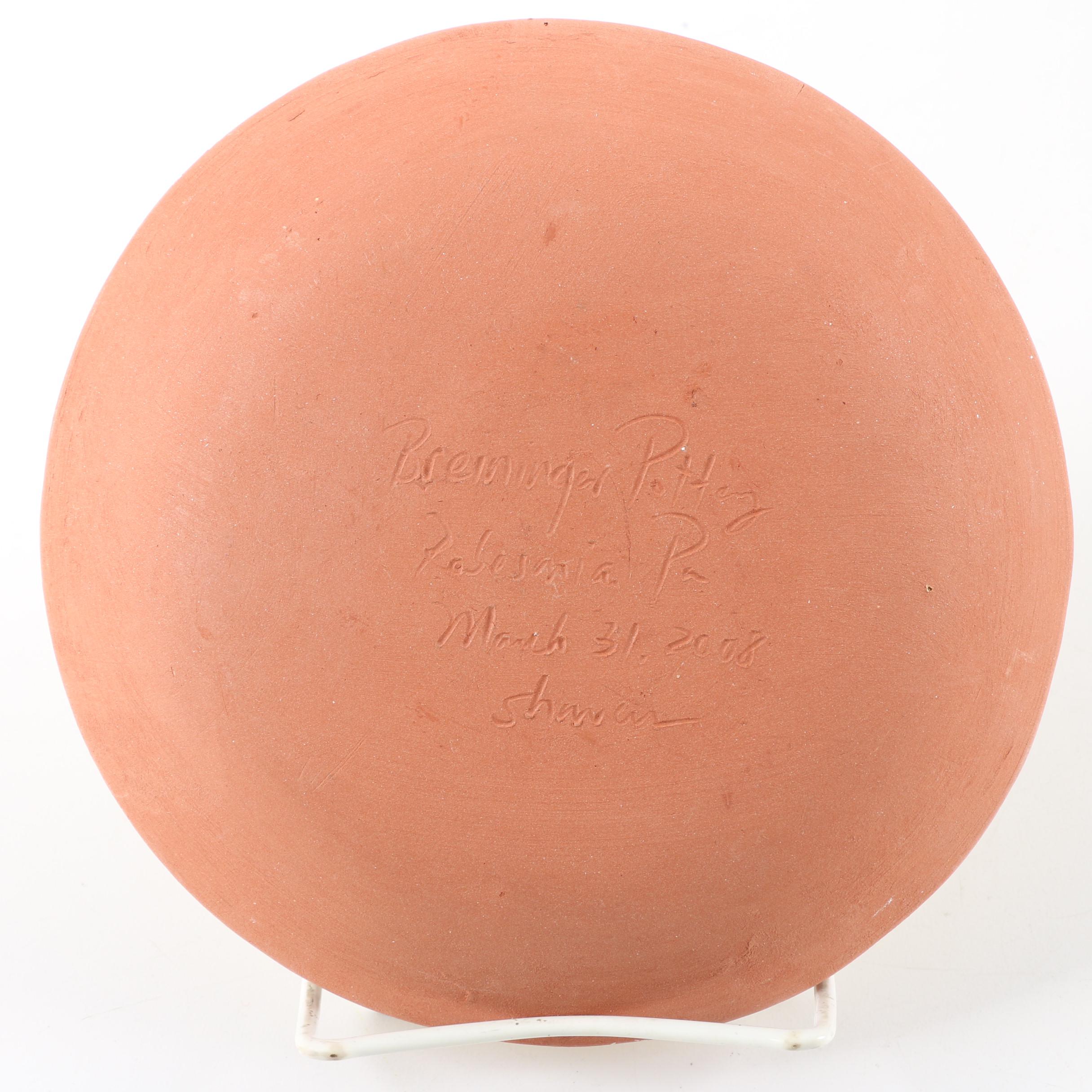 Breininger Pottery Signed Slip Decorate Redware Bowls | EBTH