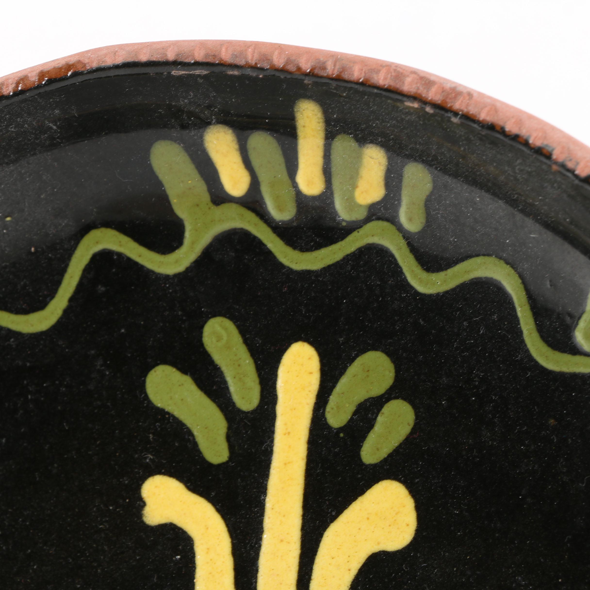 Breininger Pottery Signed Slip Decorate Redware Bowls | EBTH