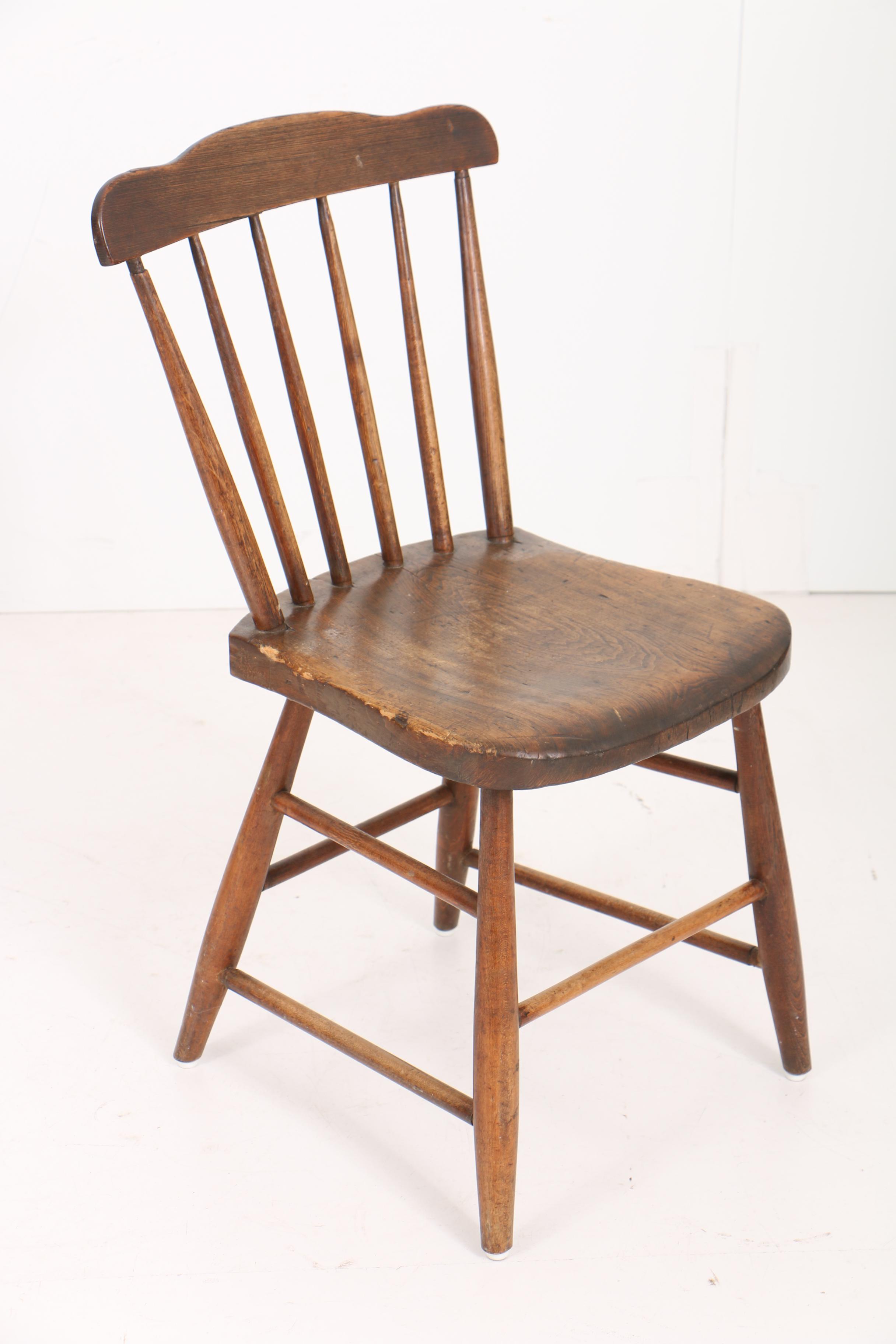 Antique Spindle-Back and Plank-Seat Side Chairs | EBTH