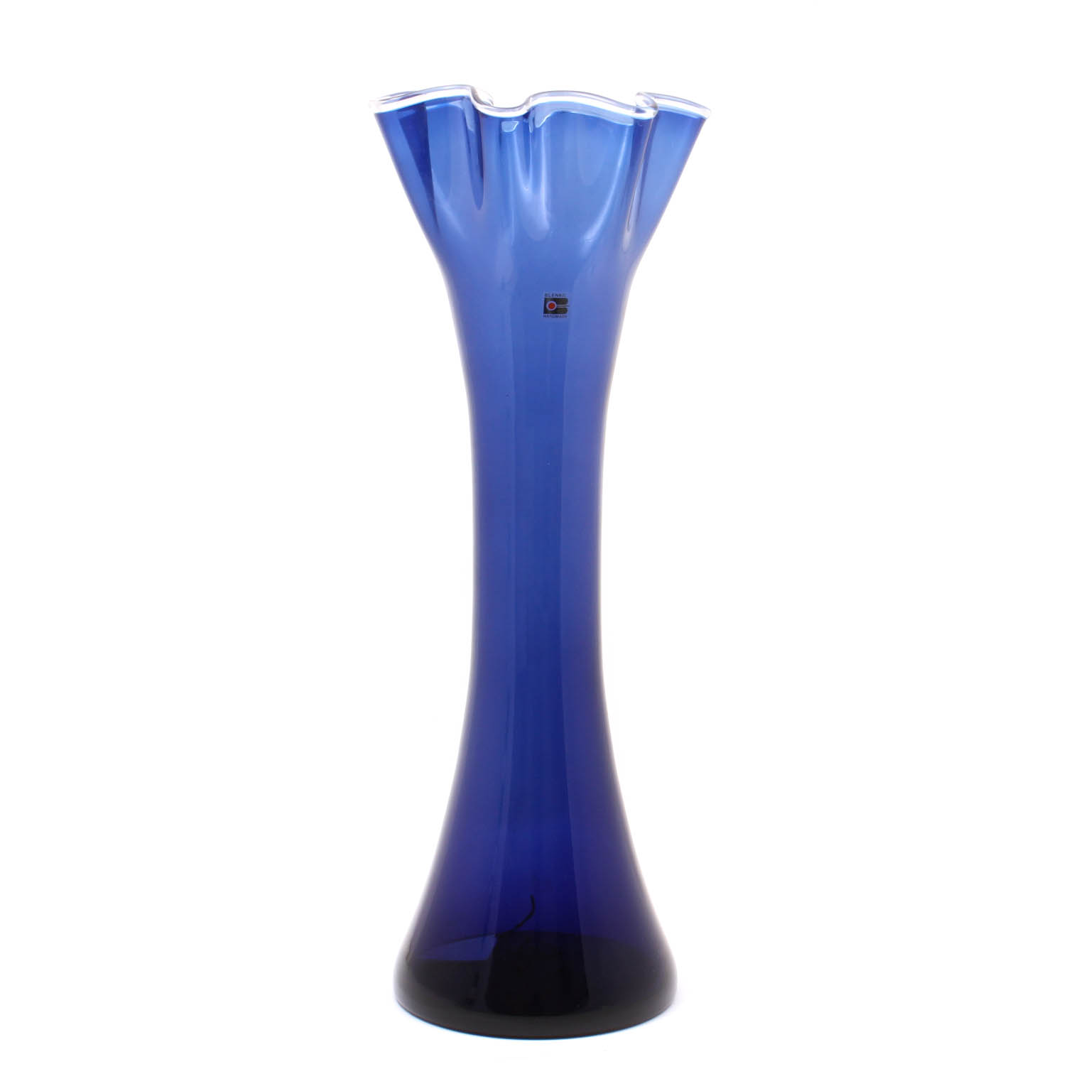 Blenko Ruffled Art Glass Floor Vase | EBTH