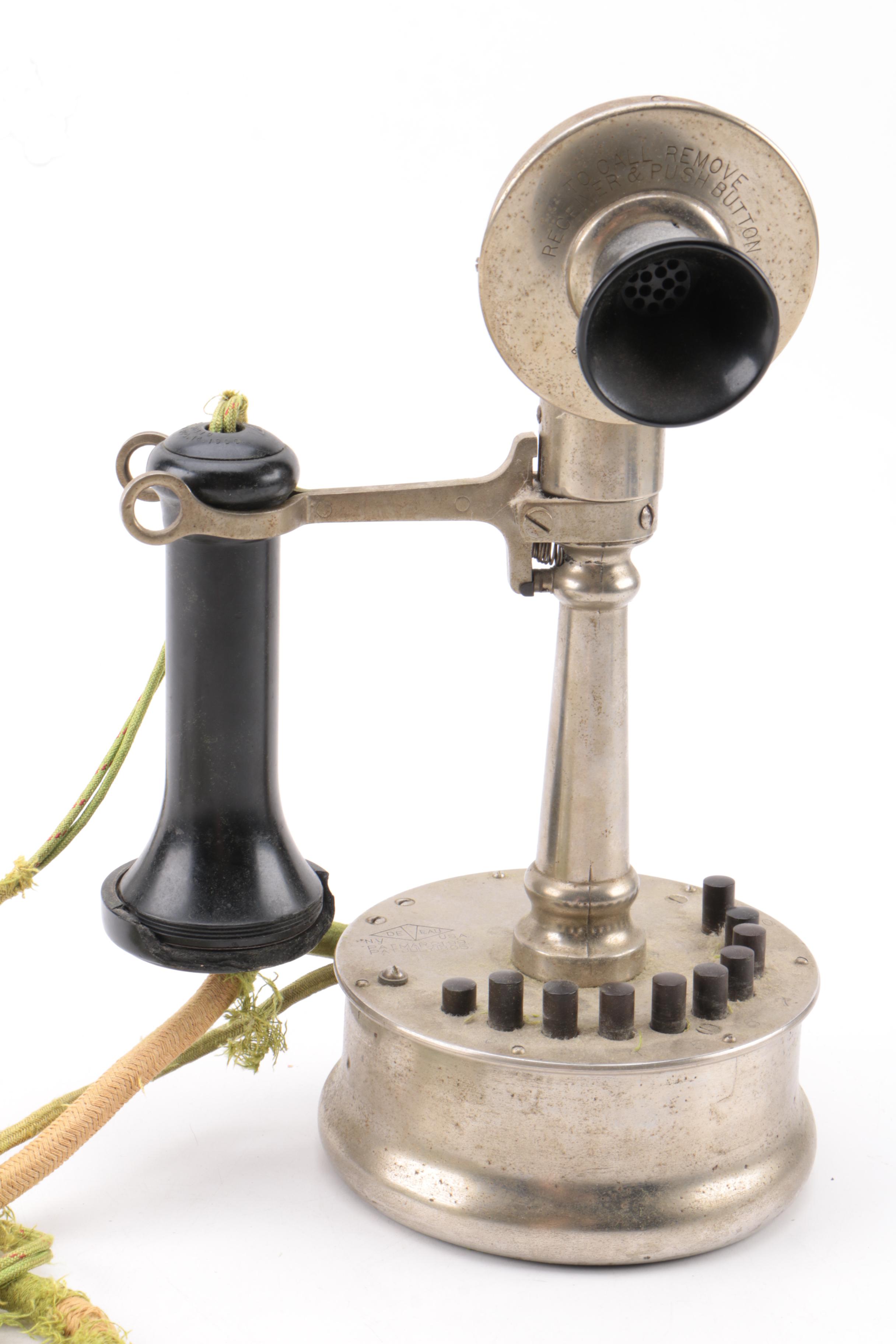 Early 20th Century Deveau Candlestick Push Button Telephone | EBTH