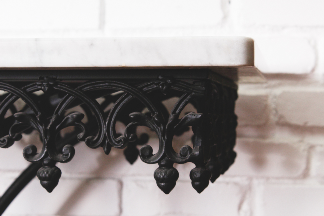 Marble and Wrought Iron Entry Table | EBTH