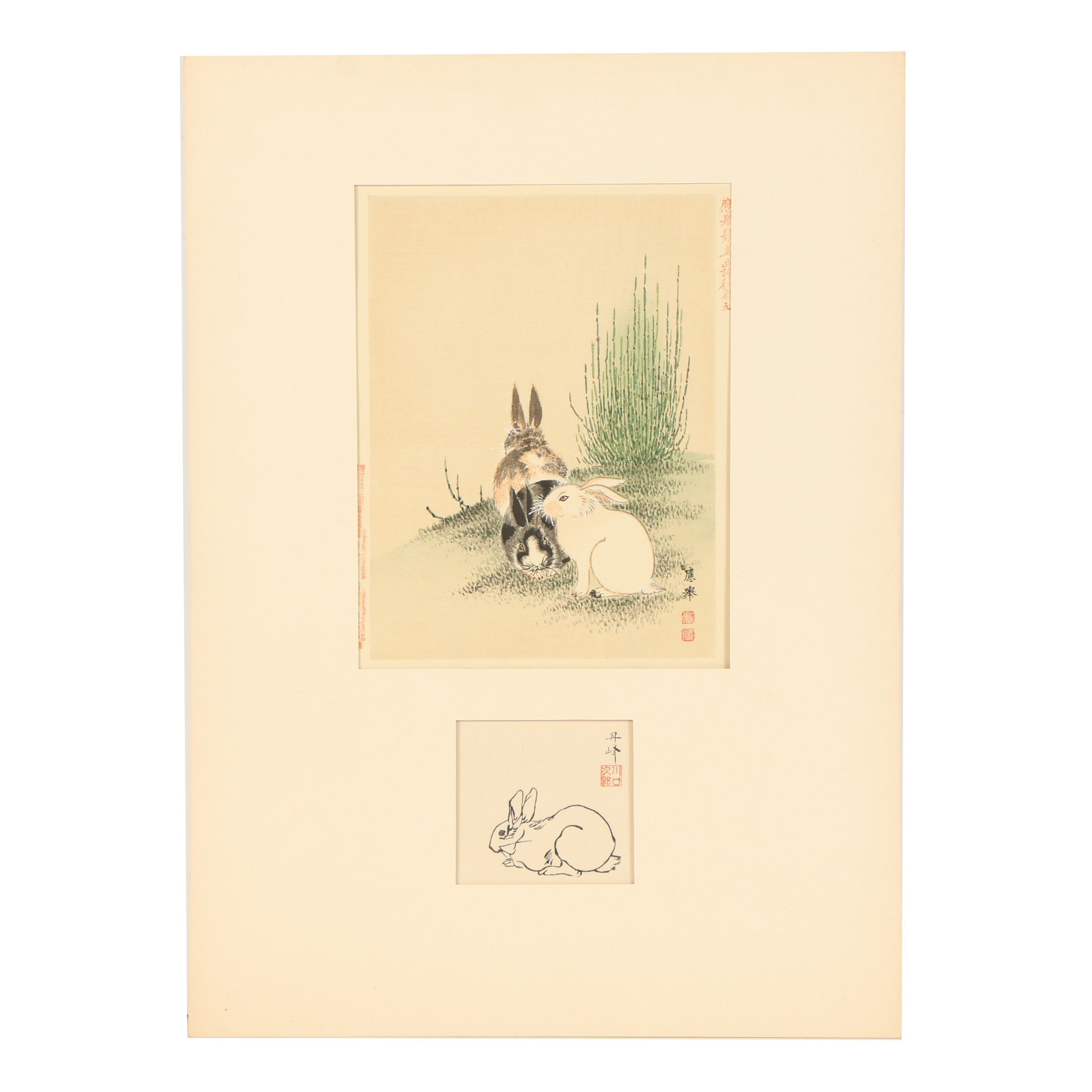 Woodblock Prints of Rabbits Including After Maruyama Ōkyo | EBTH
