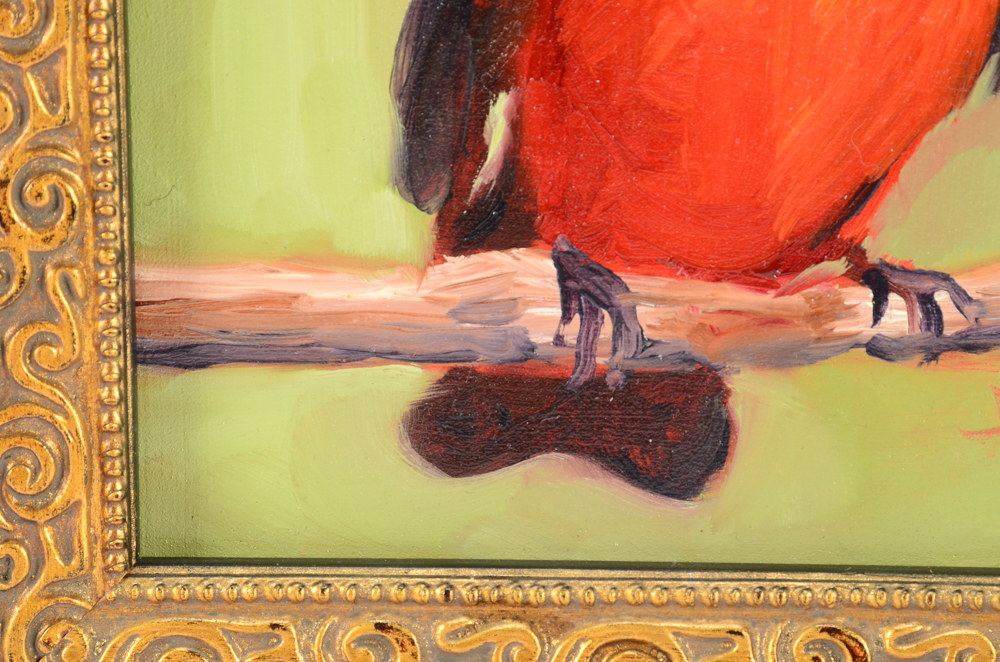 Norma Wilson Original Oil Scarlet Tanager Bird | EBTH