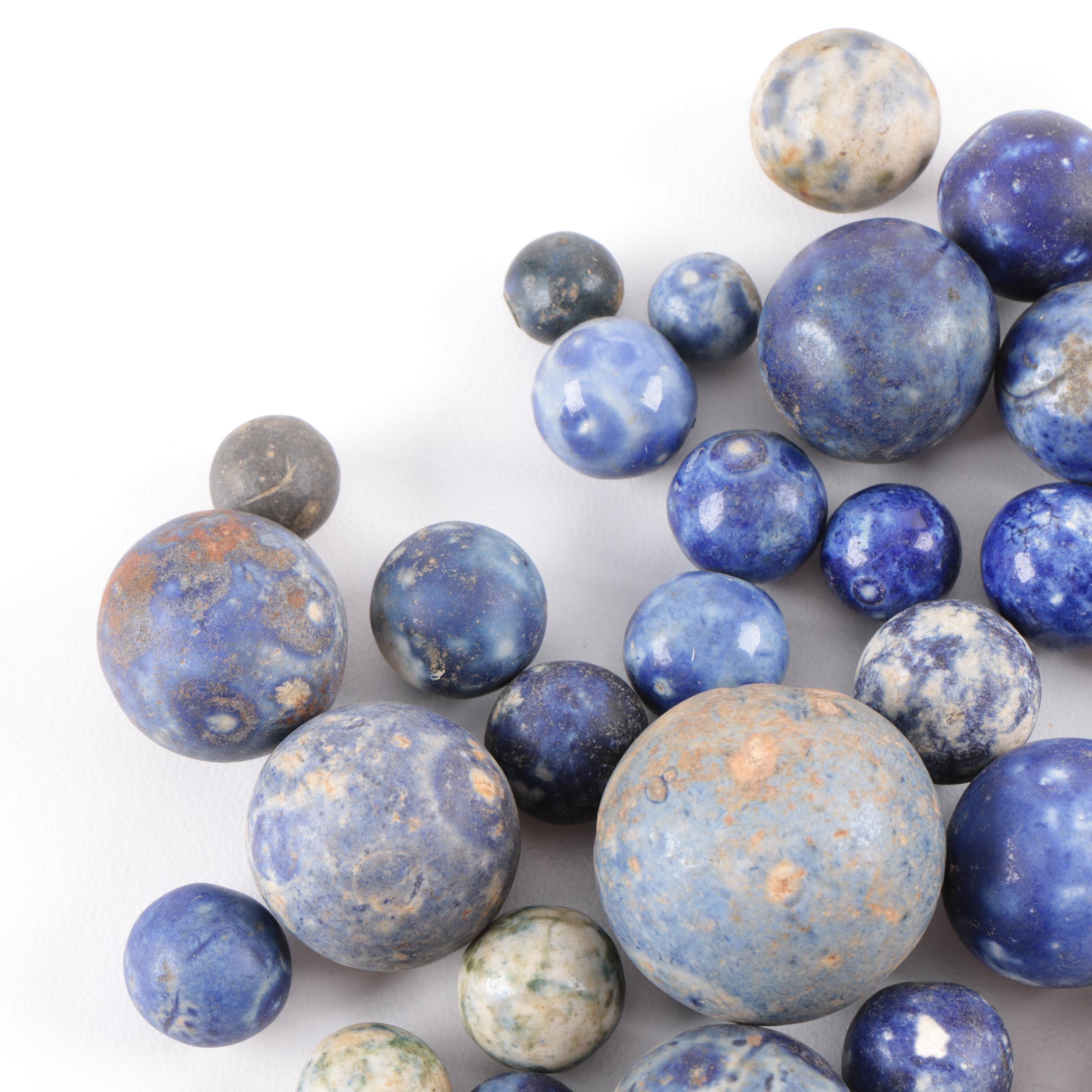 Collection of Antique Blue Bennington Marbles | EBTH