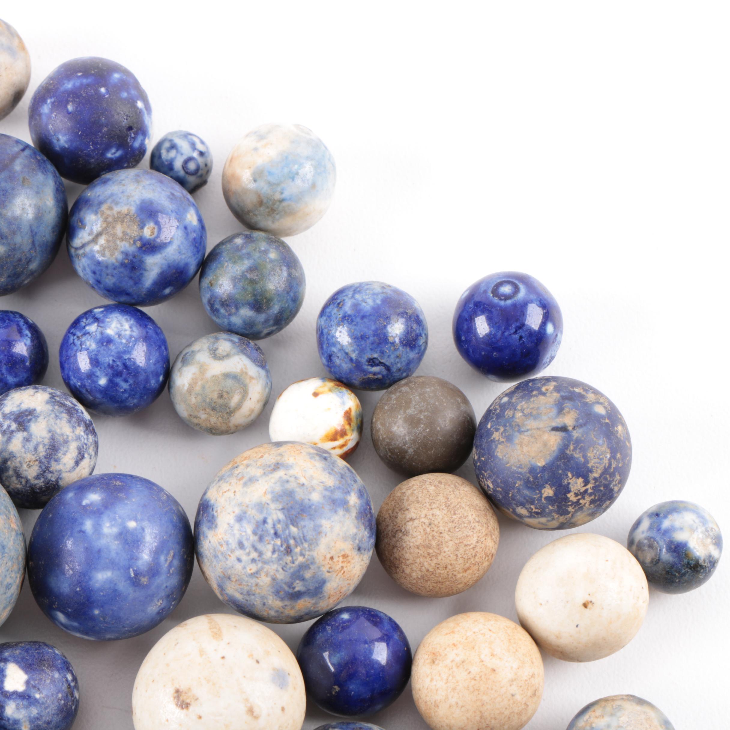 Collection of Antique Blue Bennington Marbles | EBTH