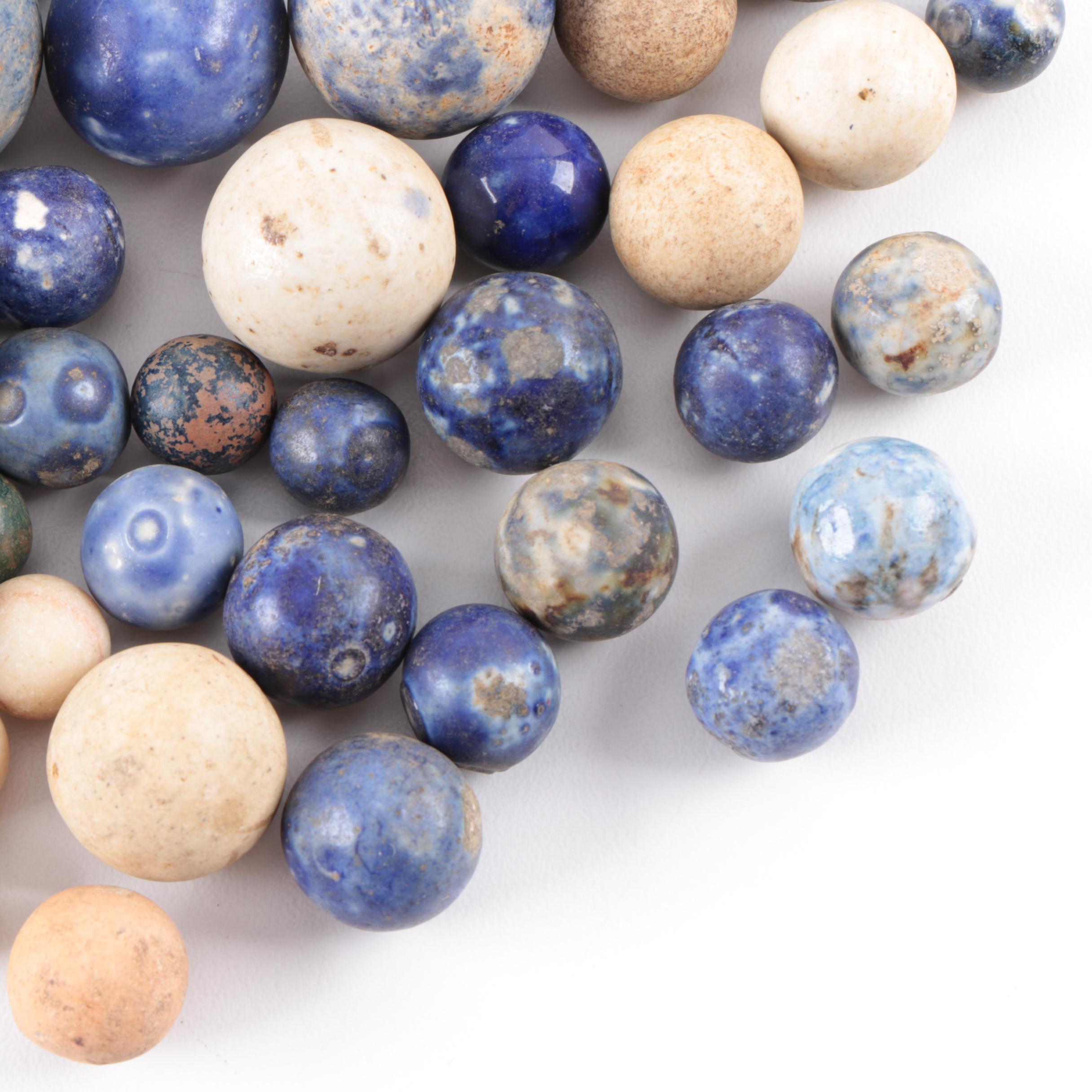 Collection of Antique Blue Bennington Marbles | EBTH