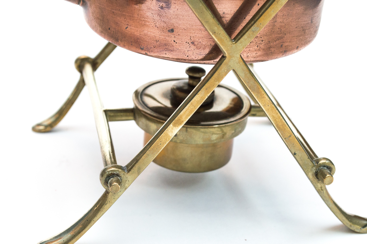 Vintage Copper and Brass Teapot with Warming Stand | EBTH
