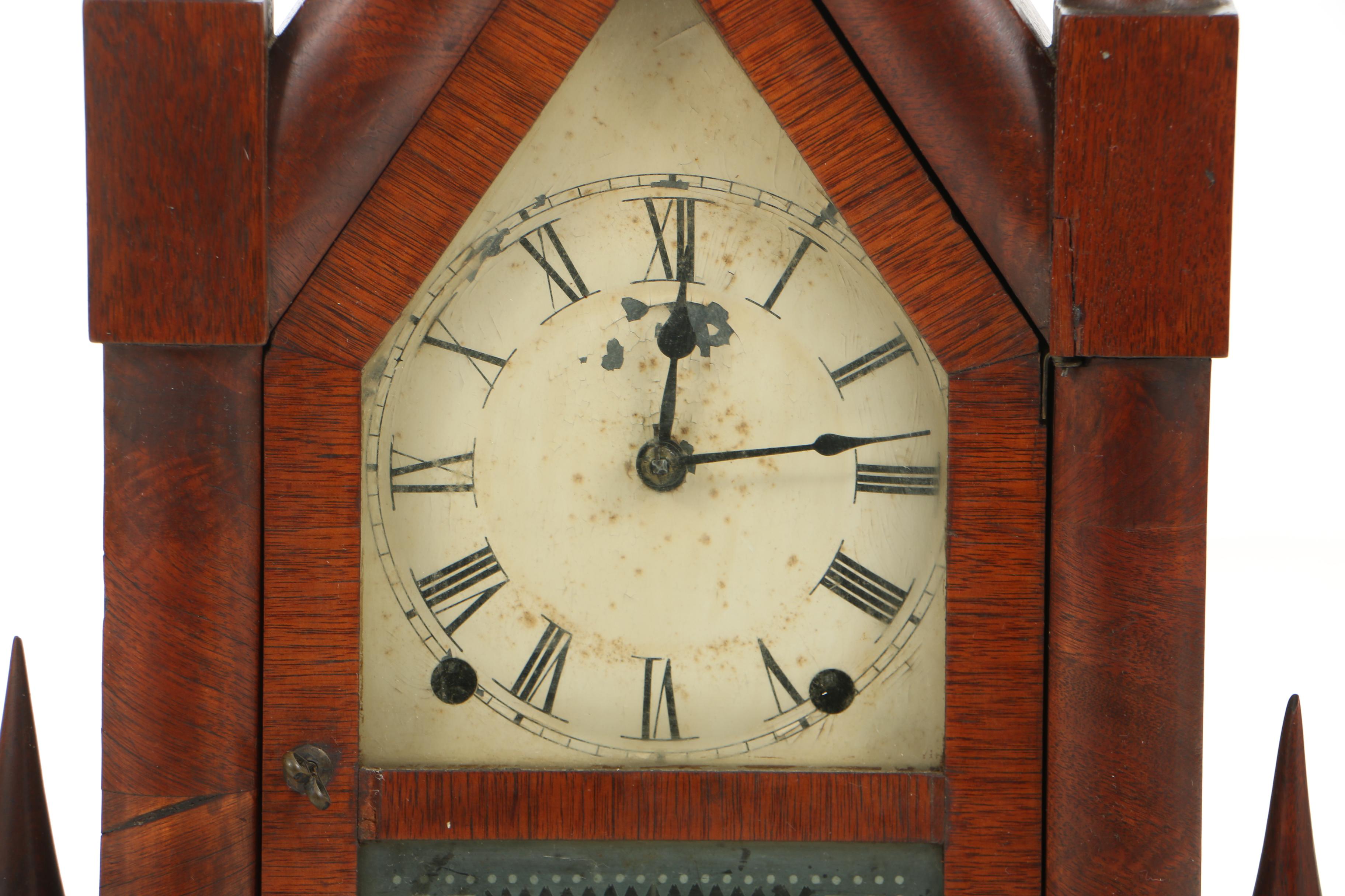 Antique Terry & Andrews Mahogany Steeple-on-Steeple Shelf Clock | EBTH