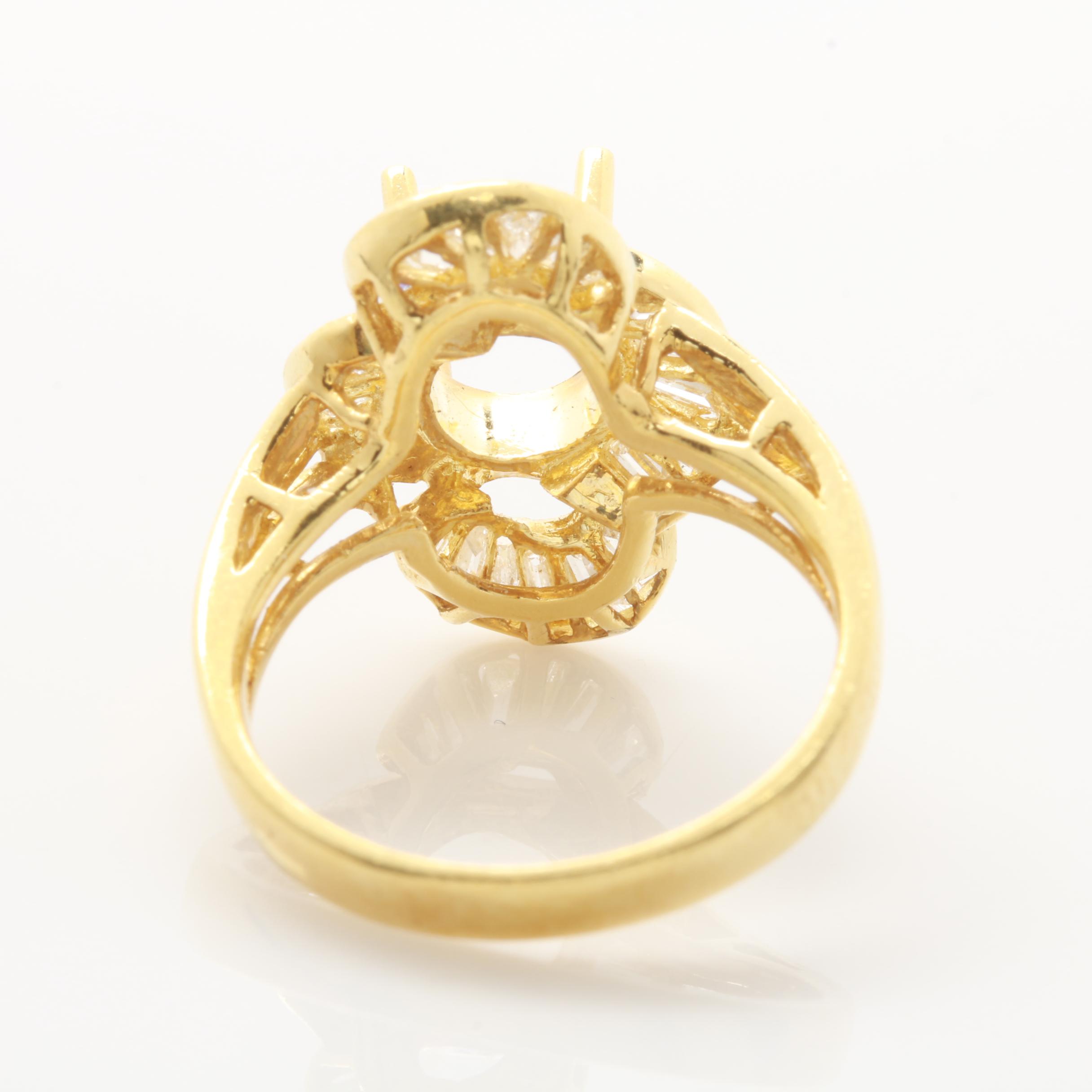 18K Yellow Gold Diamond Ring Mounting | EBTH