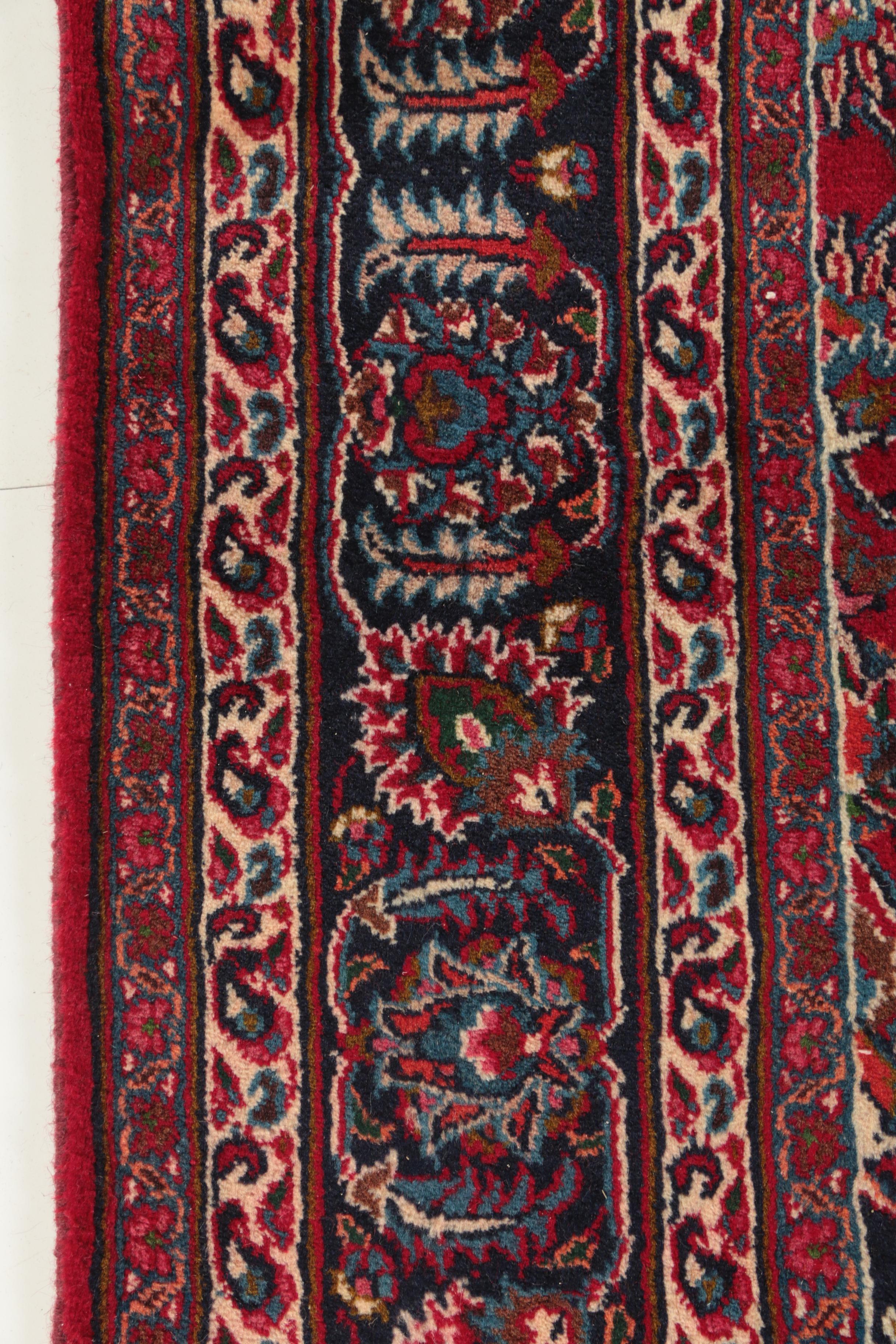 Hand-Knotted Persian Kashan Area Rug | EBTH