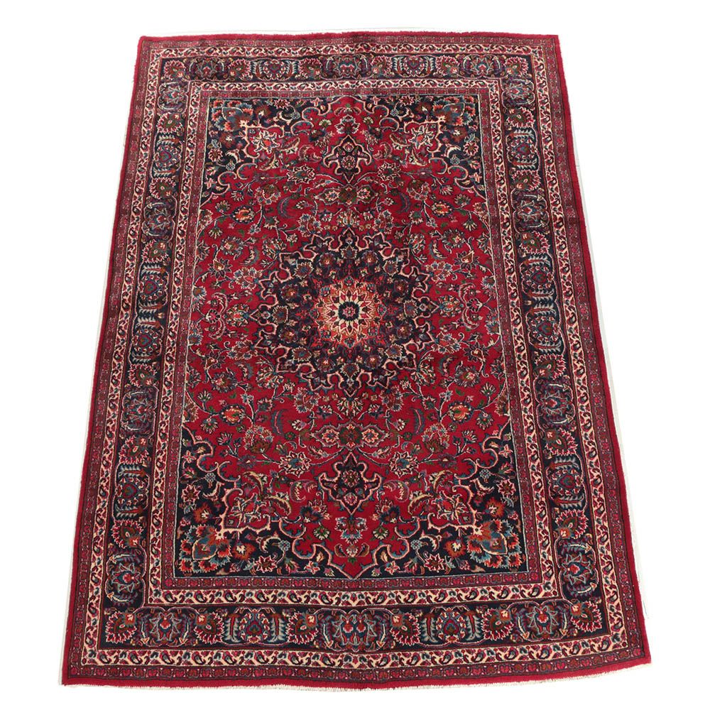 Hand-Knotted Persian Kashan Area Rug | EBTH