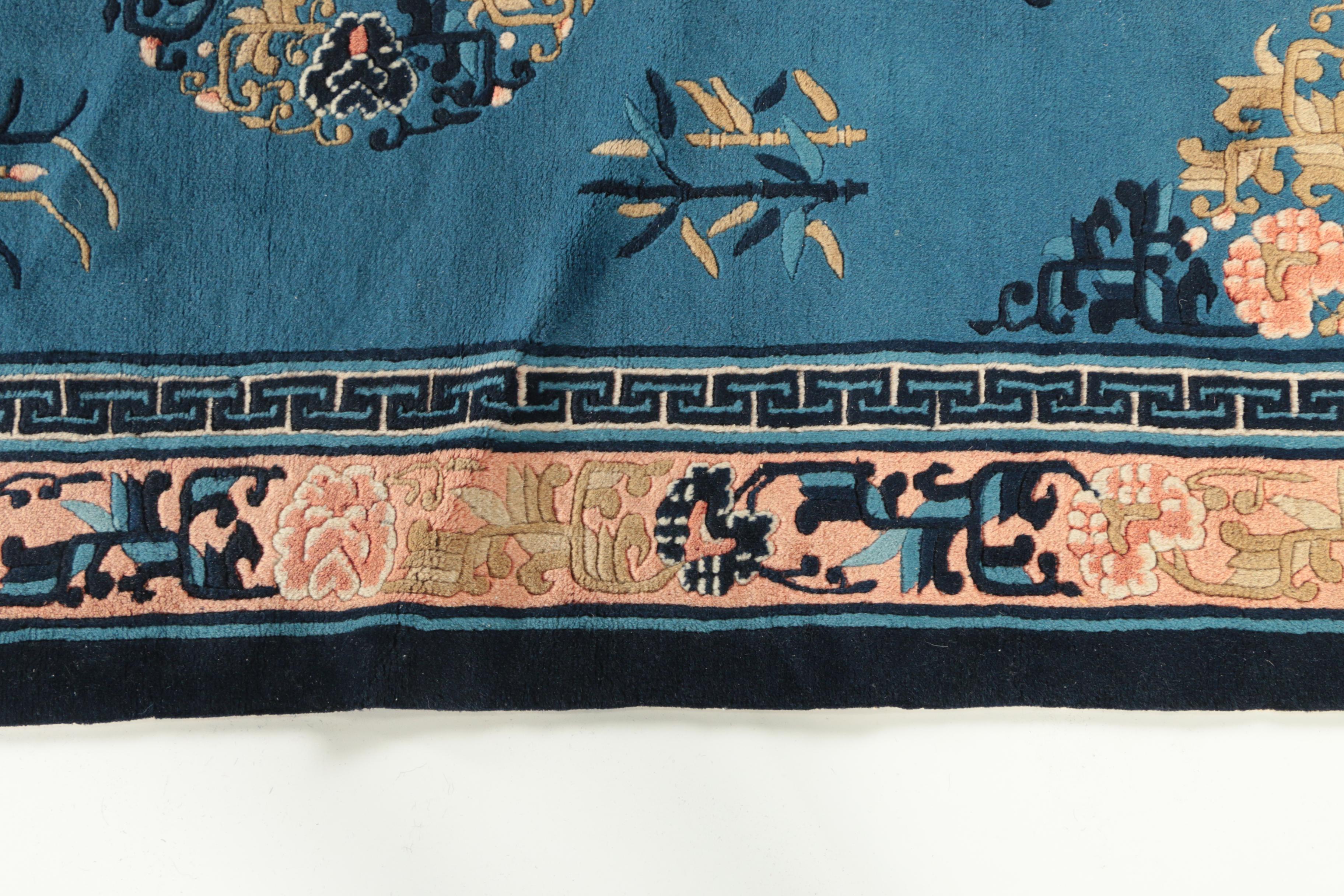 Hand-Knotted and Carved Chinese Wool Area Rug | EBTH