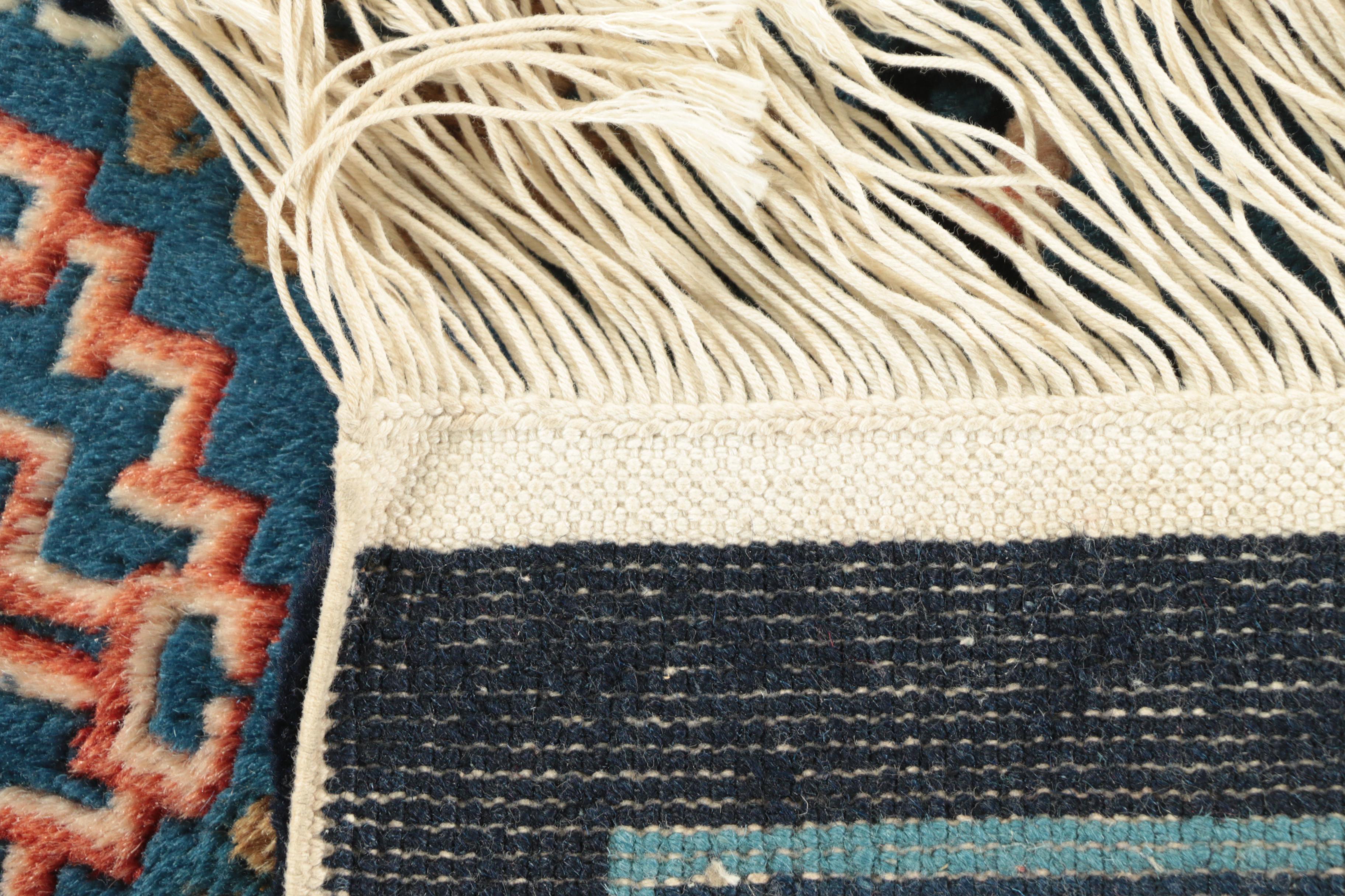 Hand-Knotted and Carved Chinese Wool Area Rug | EBTH