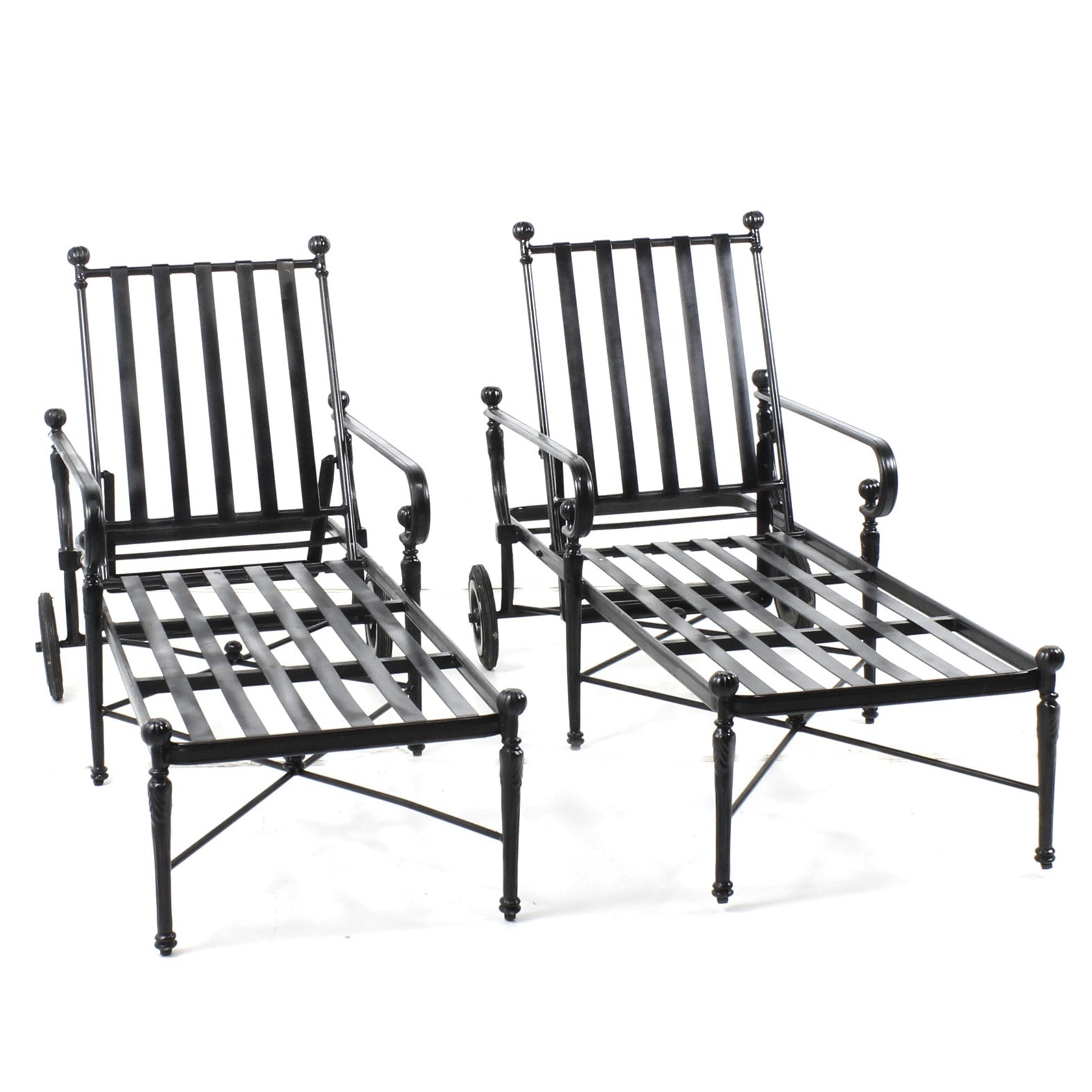 Frontgate Cast Metal Patio Chaise Lounge Chairs | EBTH