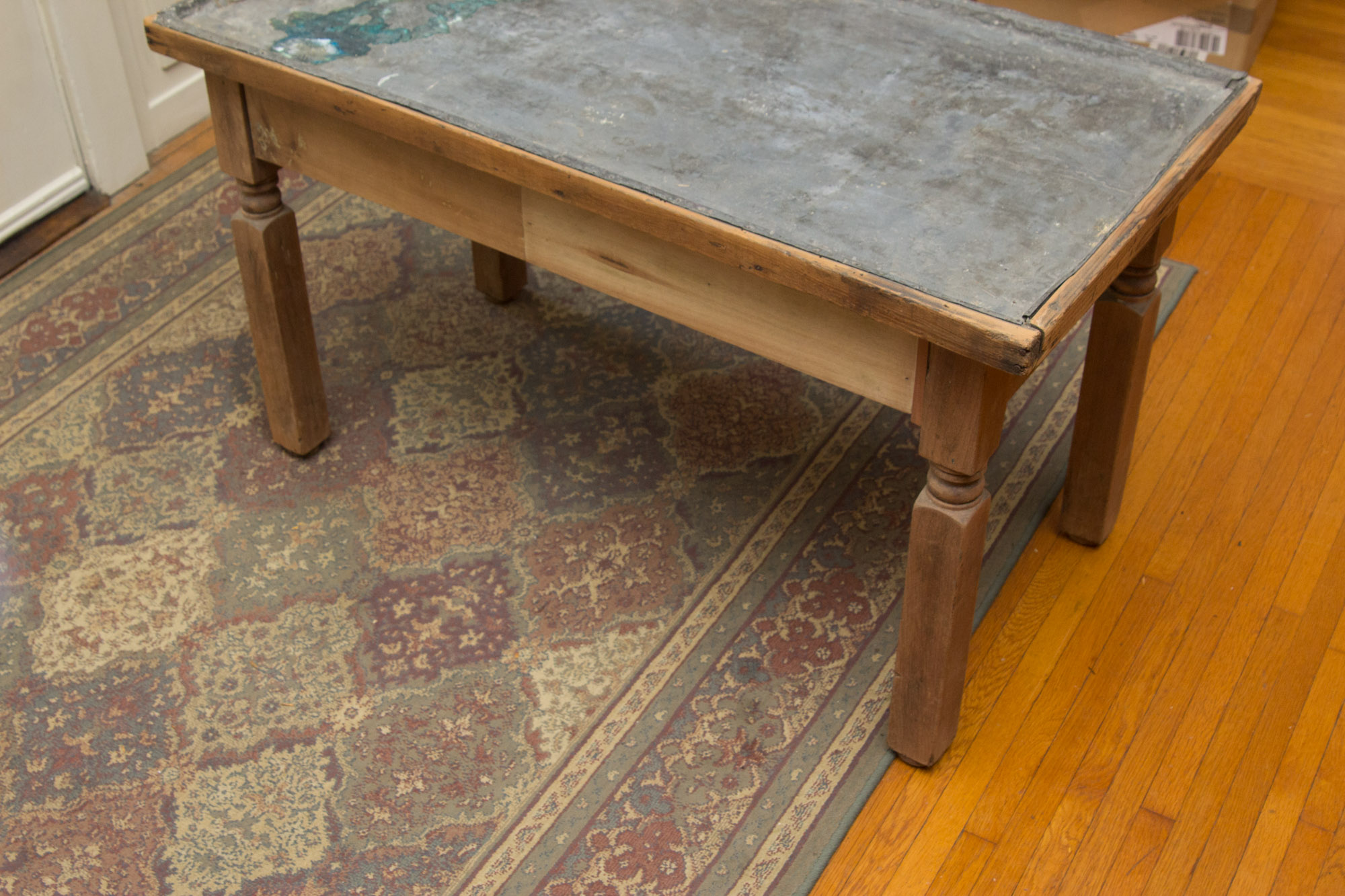 Vintage Metal Topped Table | EBTH