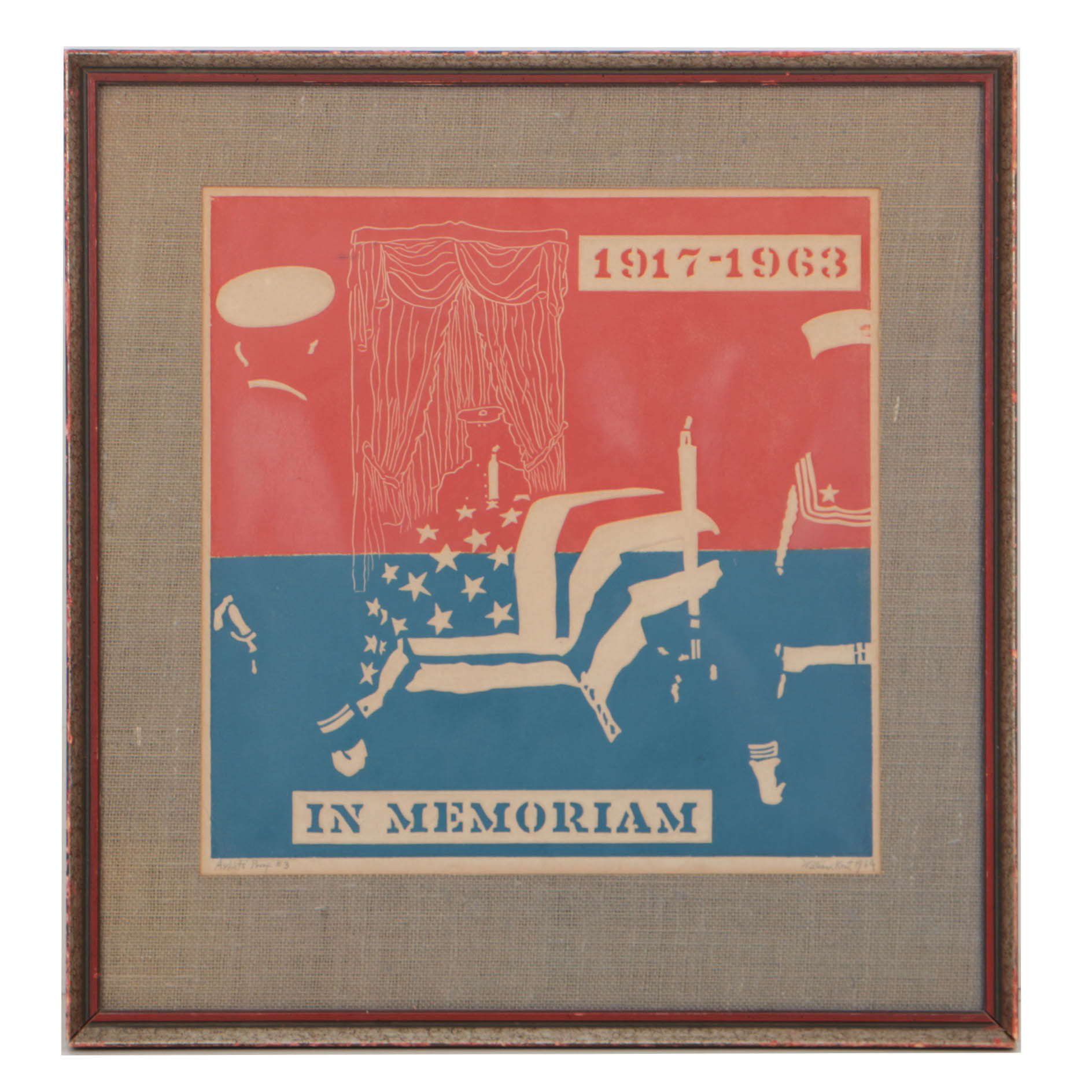 William Kent 1964 Artist's Proof Slate Print "In Memoriam 1917-1963" | EBTH