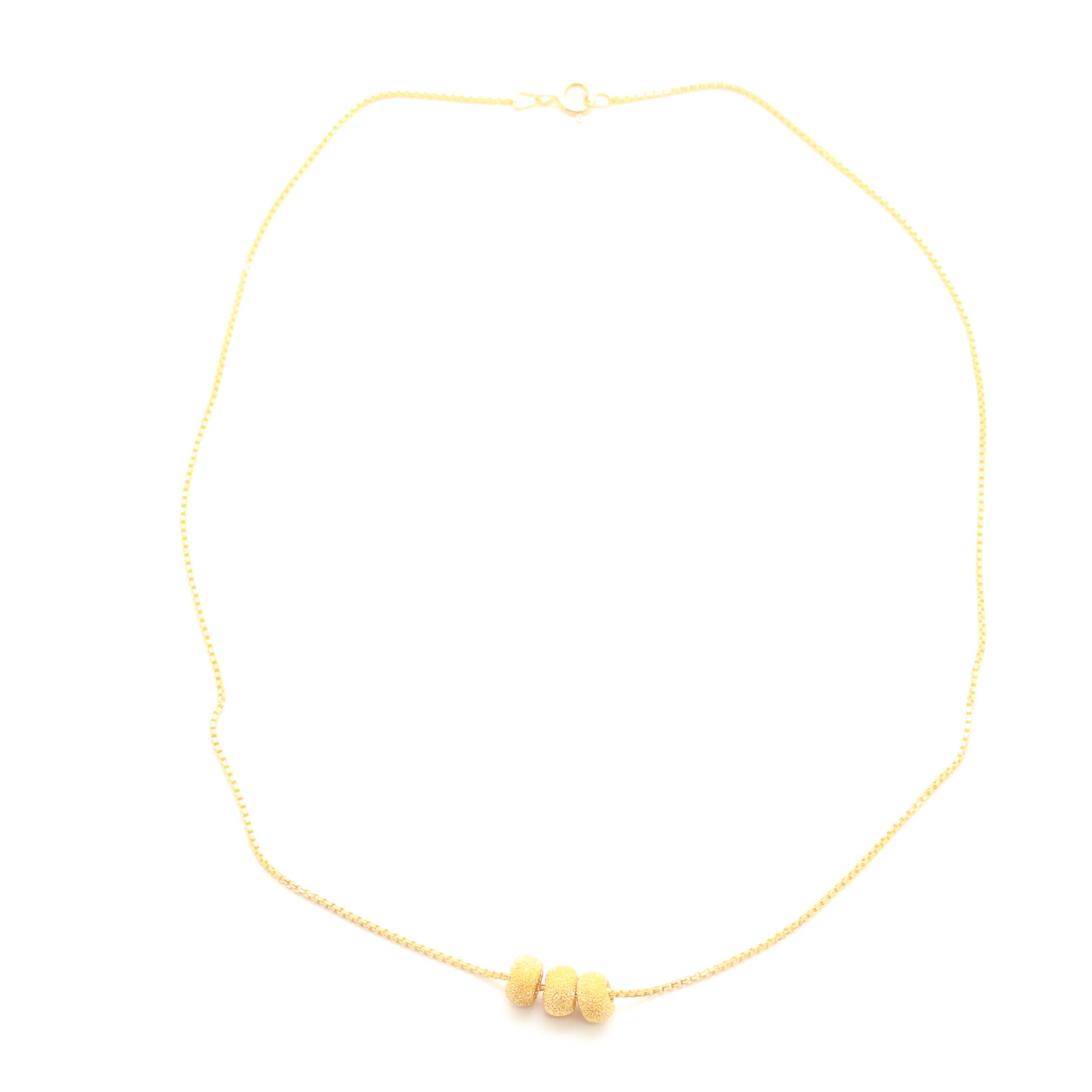 24K Yellow Gold Sphere Pendant Necklace | EBTH