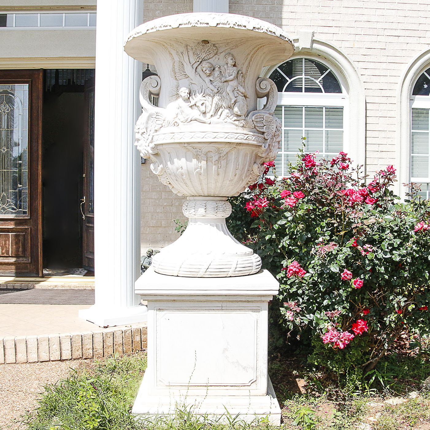 Large Outdoor Urn with Pedestal Base | EBTH